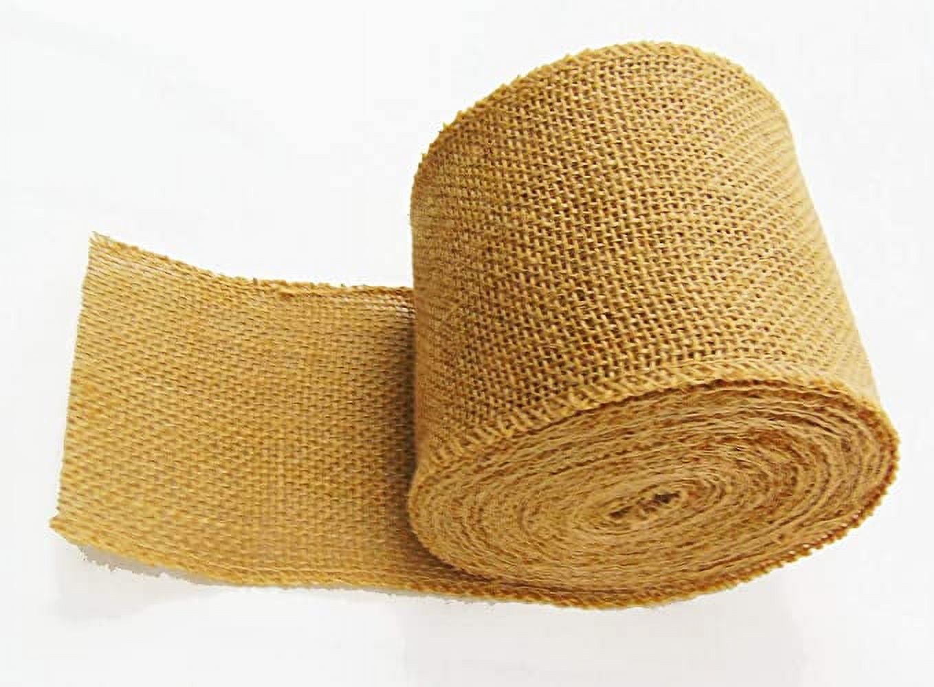 AAYU Burlap Natural Jute Ribbon Roll Brown 3inch 30feet 10yards Eco ...