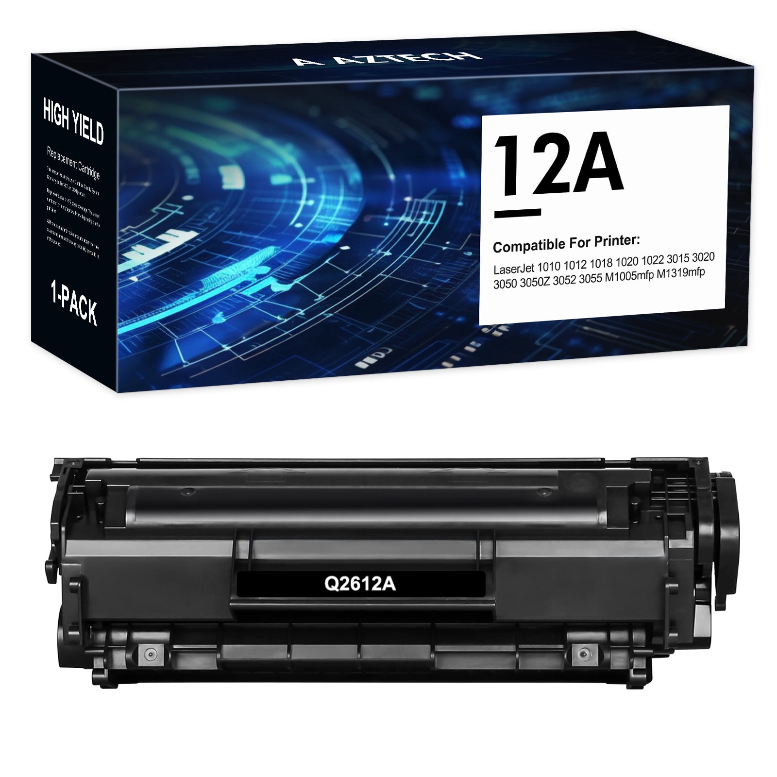 12A Toner Cartridge Q2612A 1-Pack Compatible for HP 12A Q2612A 12A ...