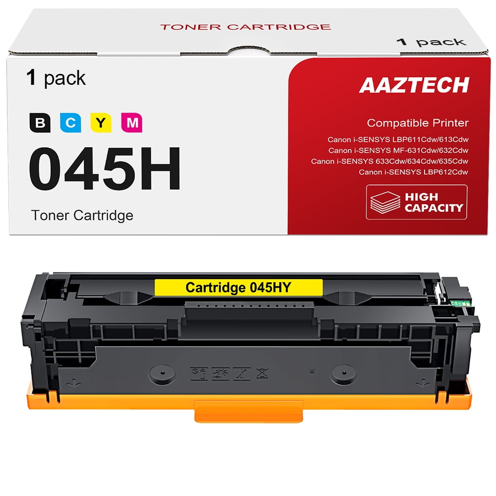1-Pack Compatible 045H Toner Cartridge for Canon 045 H 045H CRG-045H Printer Ink (Yellow ...