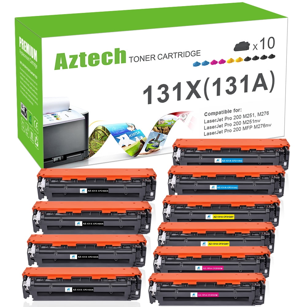 AAZTECH 10-Pack Compatible Toner Cartridge with Chip for HP CF210X 131A ...