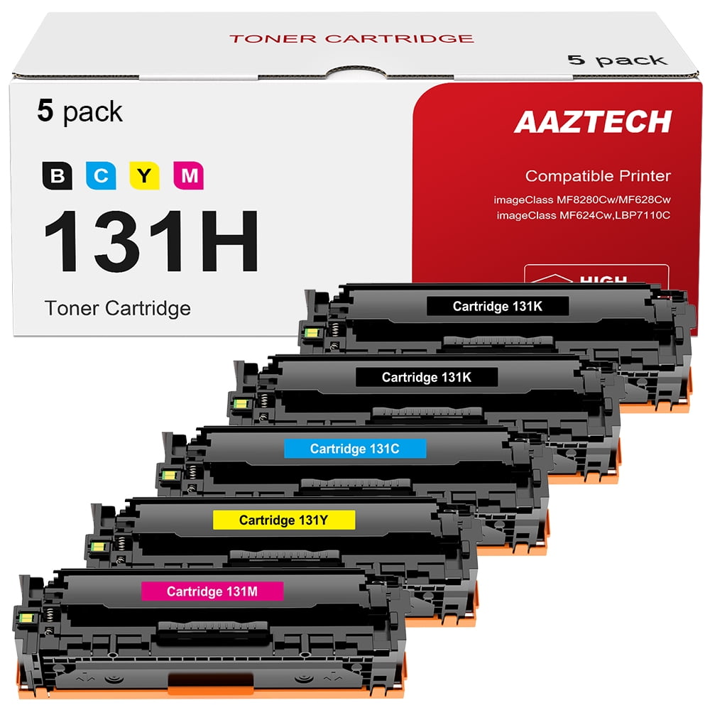 AAZTECH 5-Pack Compatible Toner Cartridge for Canon 131 131H, CRG-131 ...