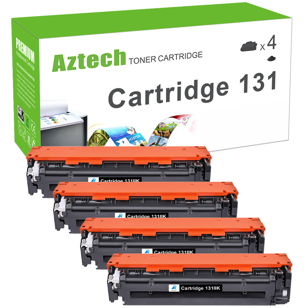 AAZTECH 4-Pack Compatible Toner Cartridge for Canon 131IIK imageCLASS ...