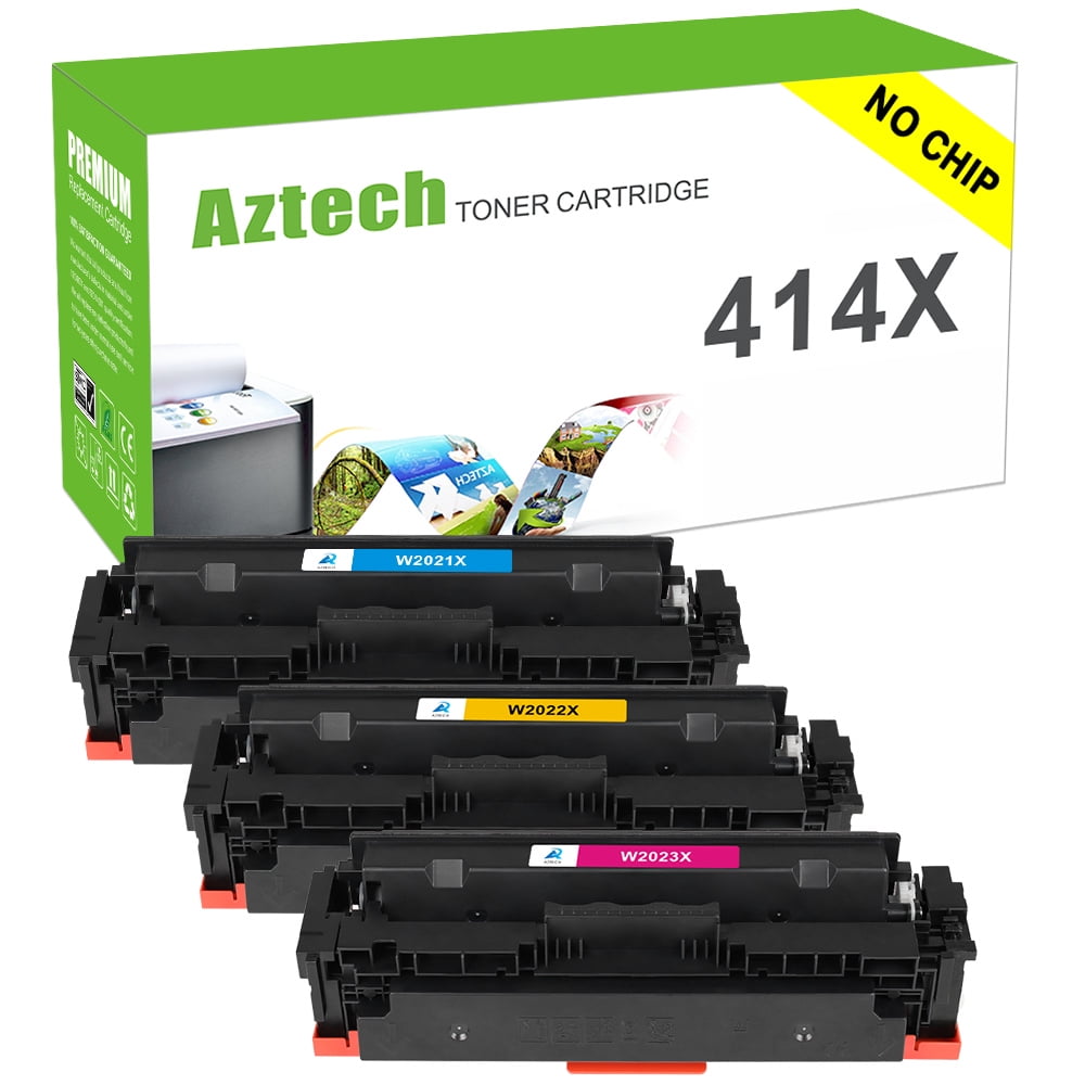 AAZTECH NO Chip 3-Pack Compatible Toner Cartridge for HP W2022X 414X ...