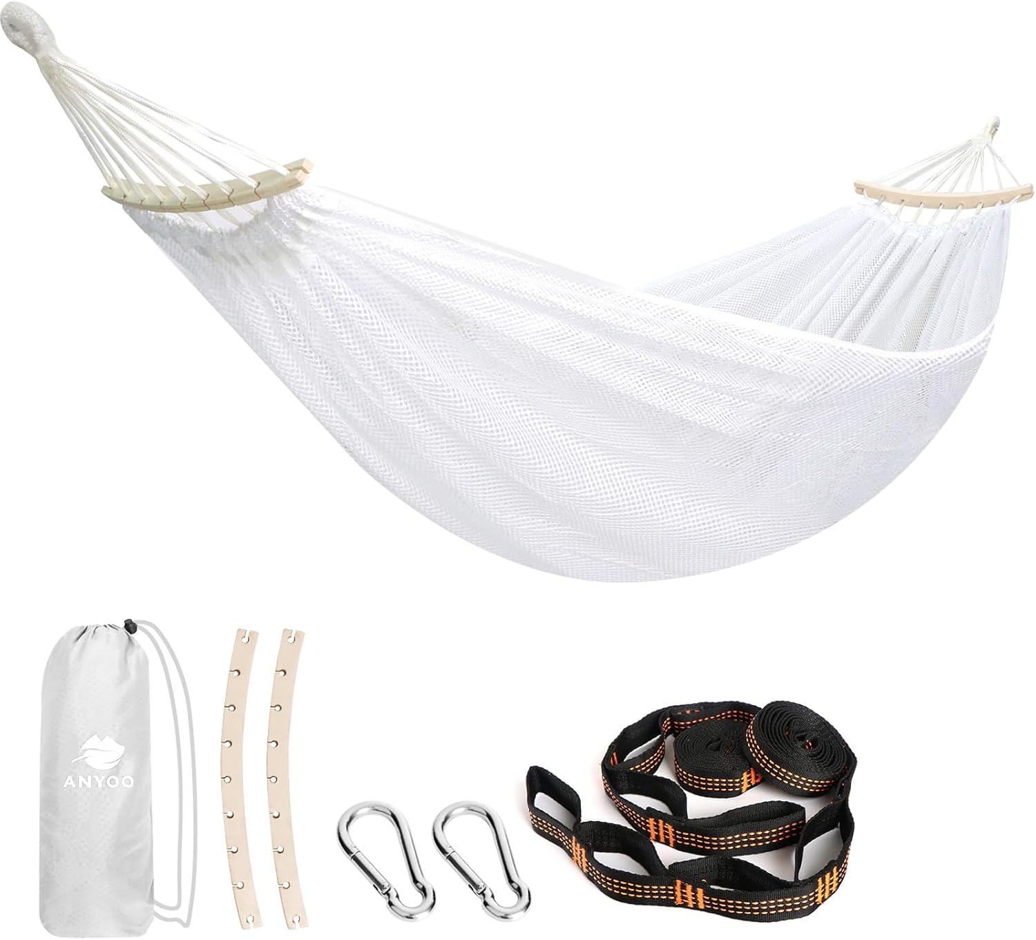 AAZZ Camping Hammock Breathable Fabric Hammock with Spreader Bar for ...