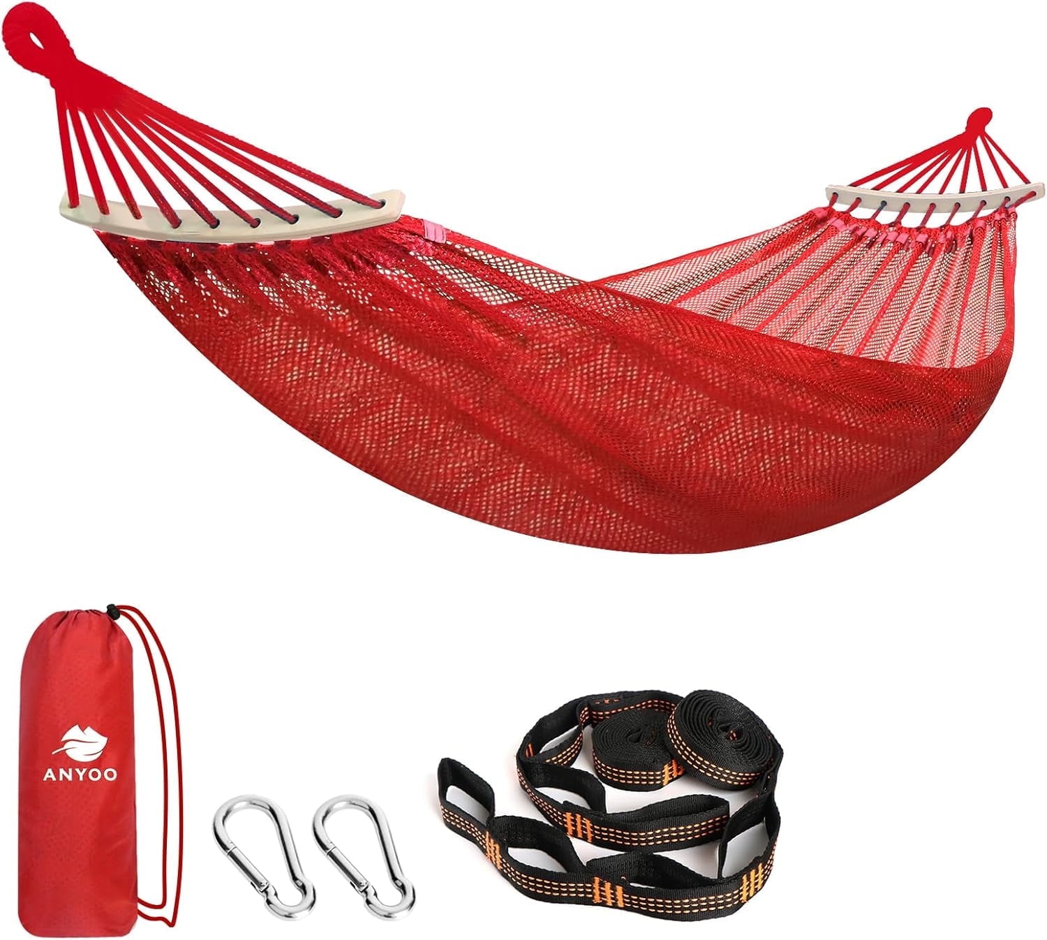 AAZZ Camping Hammock Breathable Fabric Hammock with Spreader Bar for ...