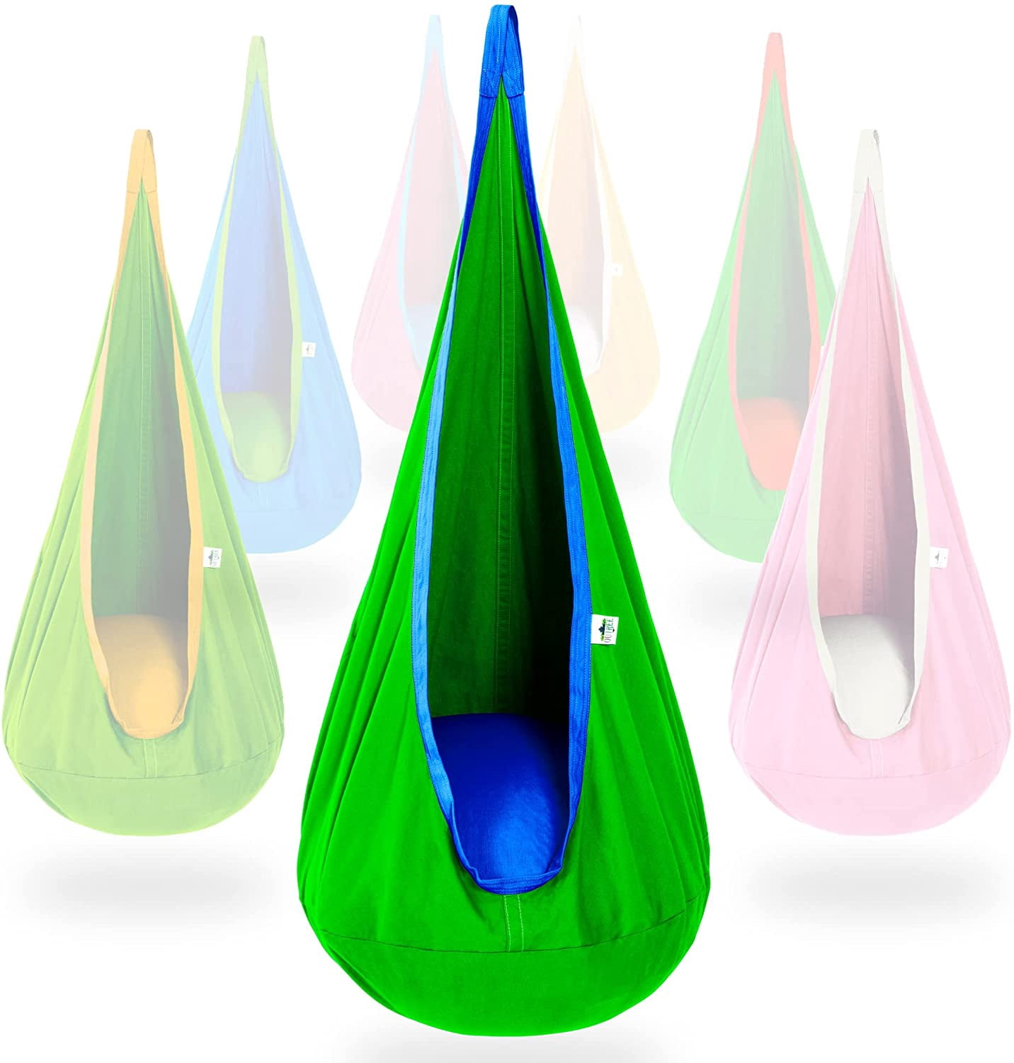 AAZZ Kids Pod Swing Seat Cotton Child Hammock Chair for Indoor and ...