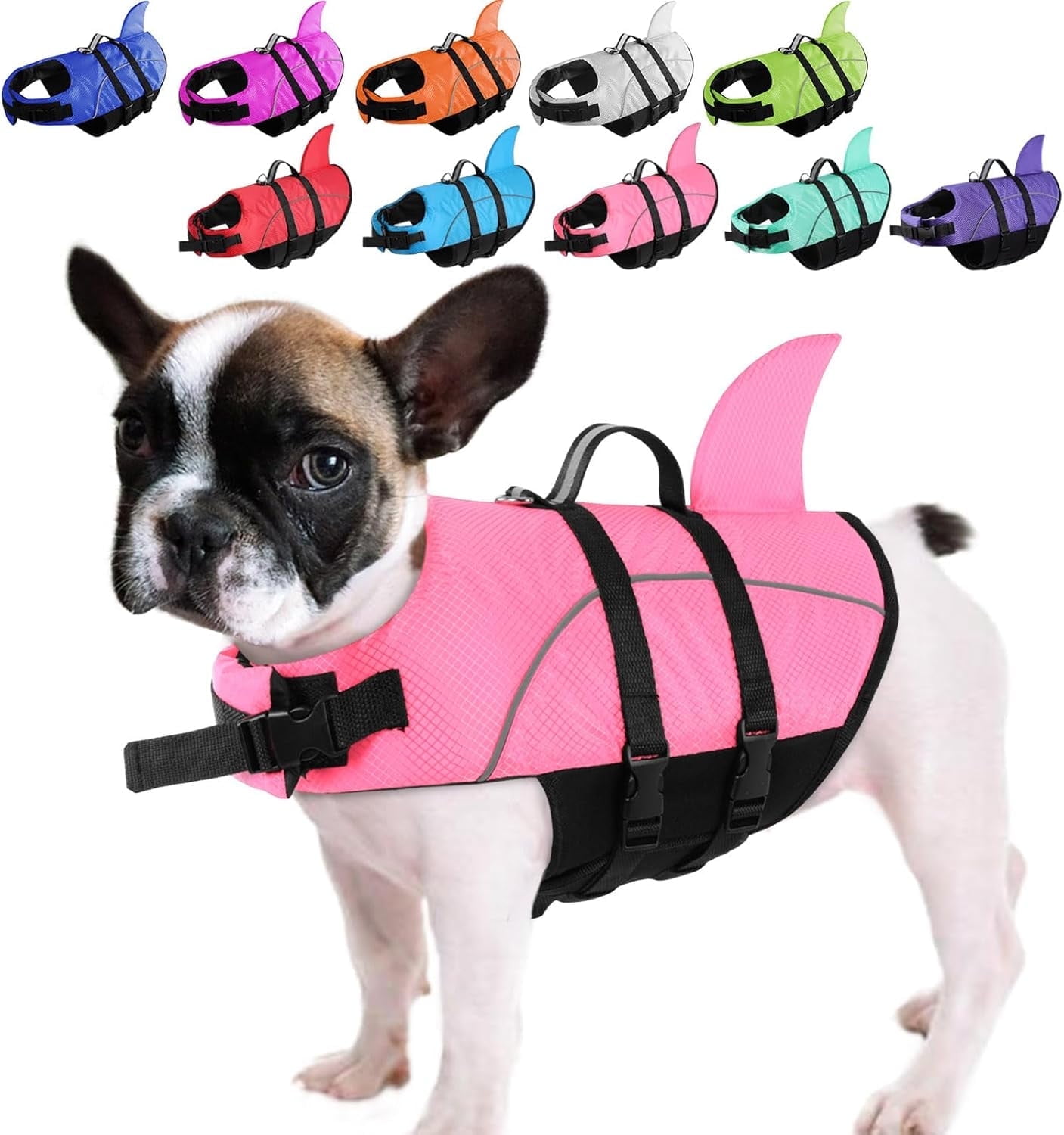 AAZZ Ripstop Dog Life Jacket Shark Life Vest for Dogs, Safety Lifesaver ...