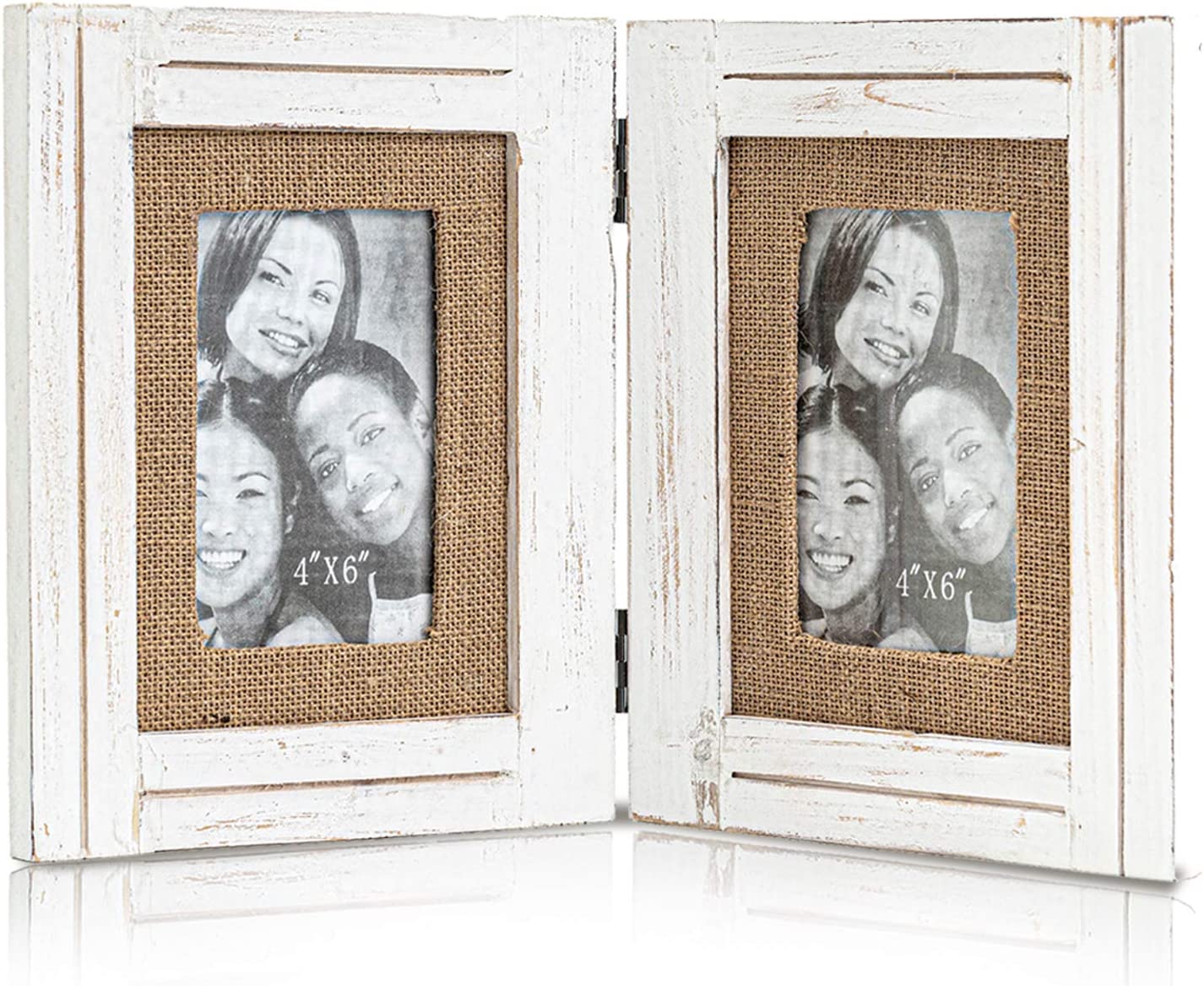 AAZZ Rustic Picture Frame 3 Folding 5X7 Triple Hinged Photo Frame ...