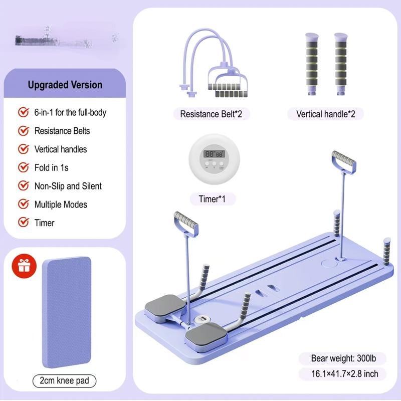 AAbdominal Board with Elbow Support & Knee Pads Automatic Rebounder for ...