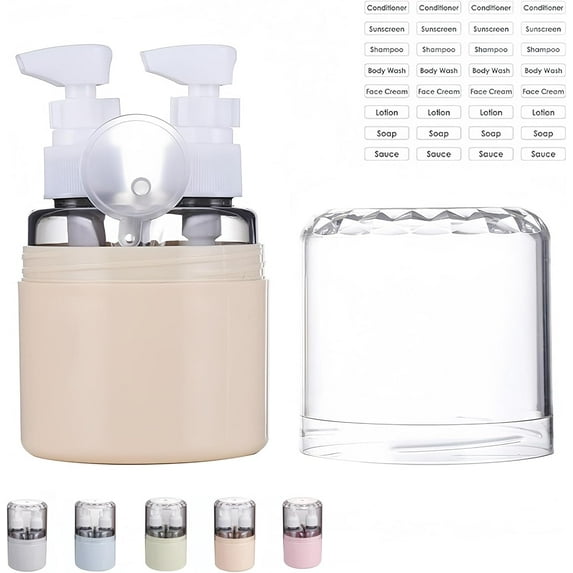 AAmya Mini Shampoo Dispenser Portable Travel Bottle Set, 2-in-1, 3-in-1 ...