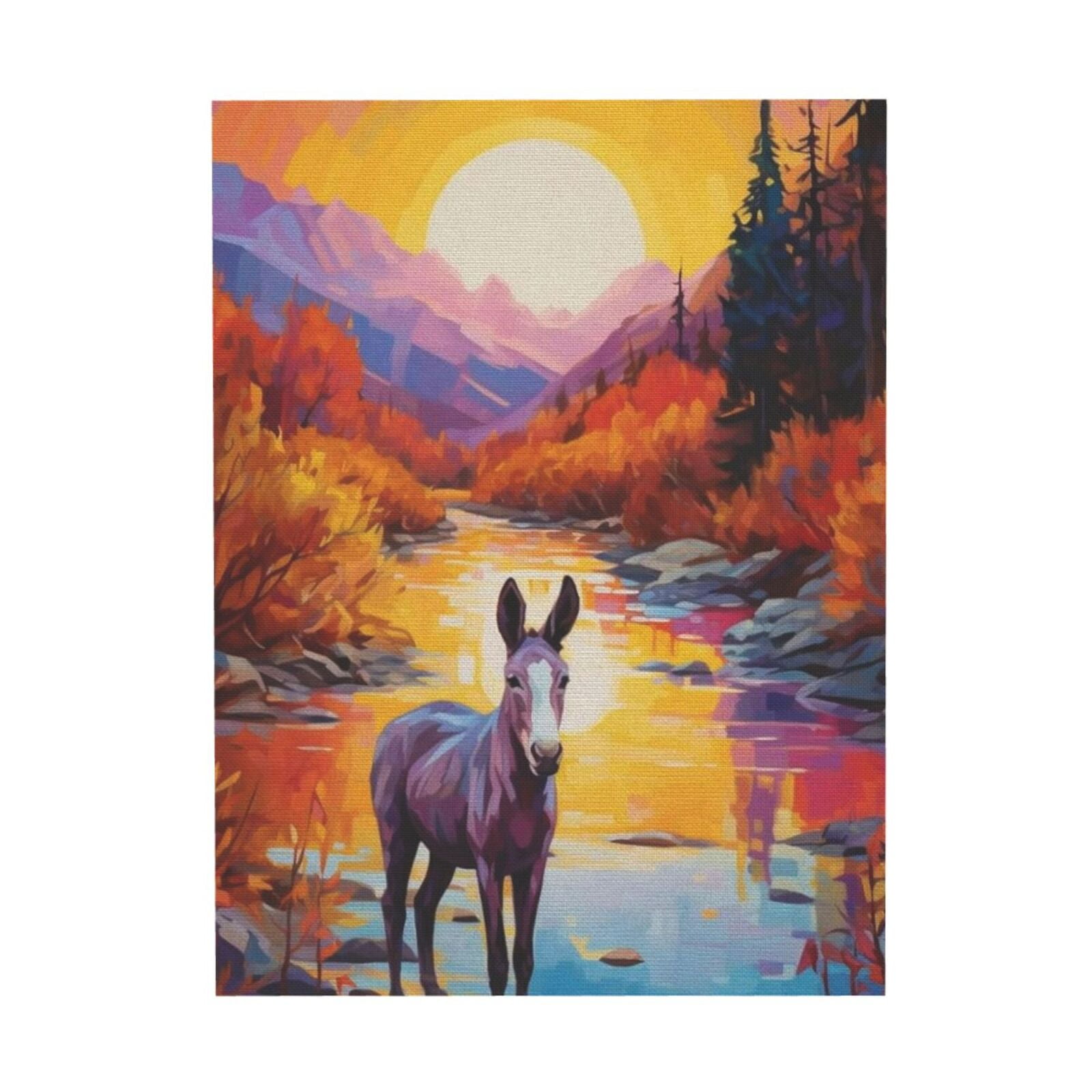AAposter Donkey Poster Bathroom Wall Painting - Donkey Decor Wall Art ...