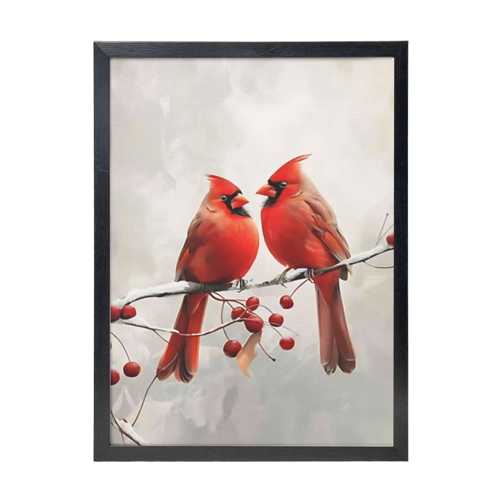 AAposter Red Cardinal Canvas Wall Art Cardinal Bird Standing on a ...