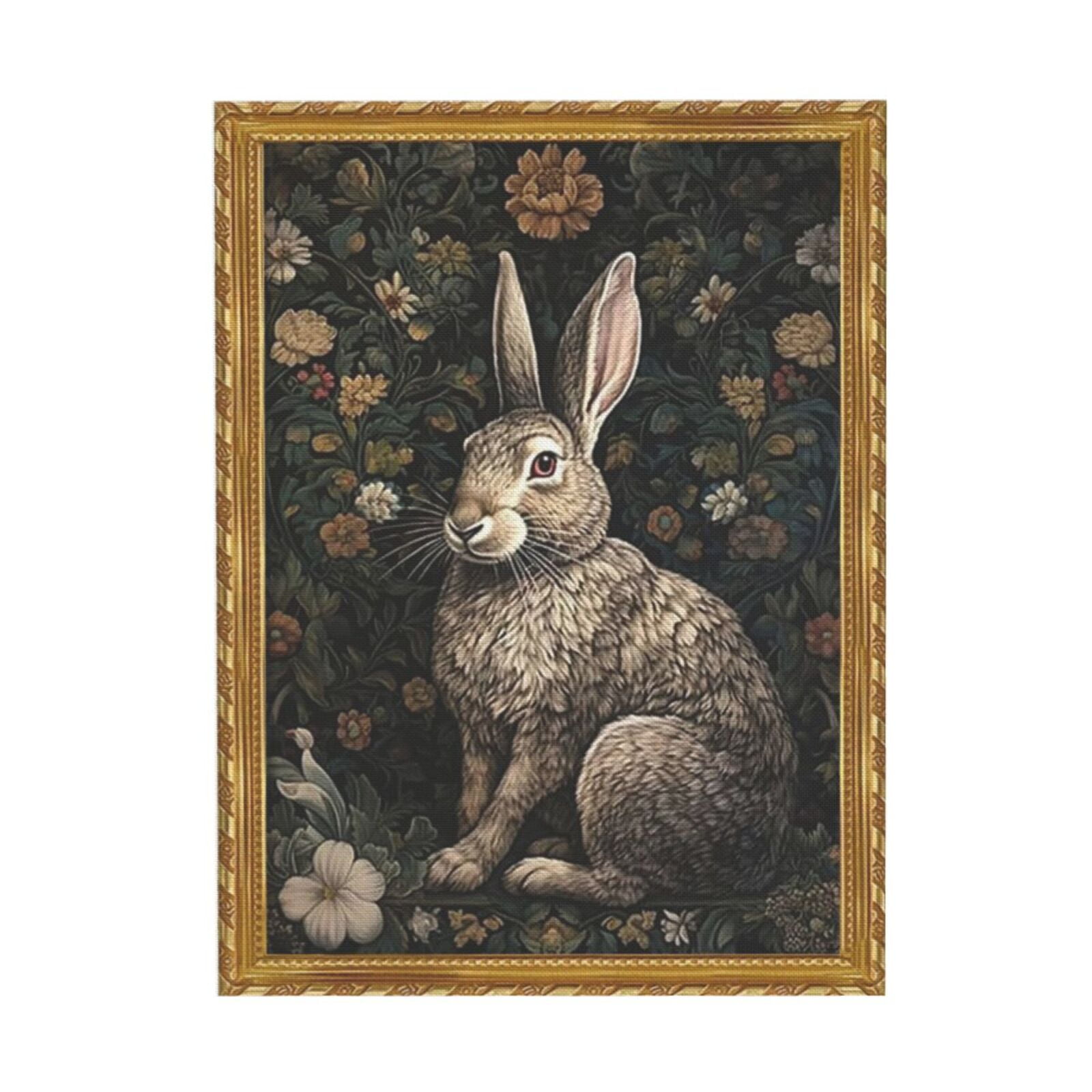 AAposter Vintage Inspired White Rabbit Art Print Poster, Retro Animal ...