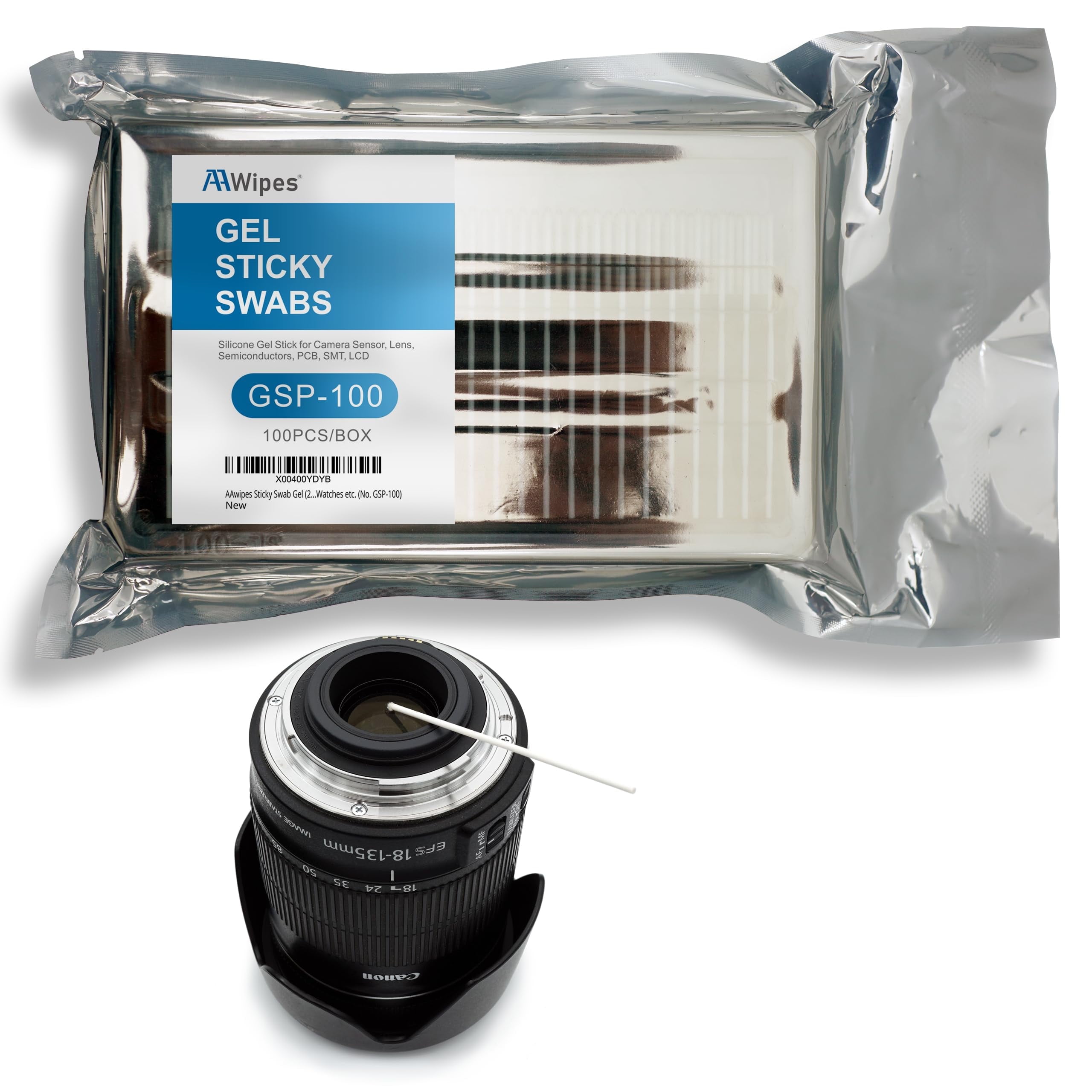 AAwipes ESD Sticky Swab Gel | 2.5 mm/0.1 inch Round Head, 100 Packs ...