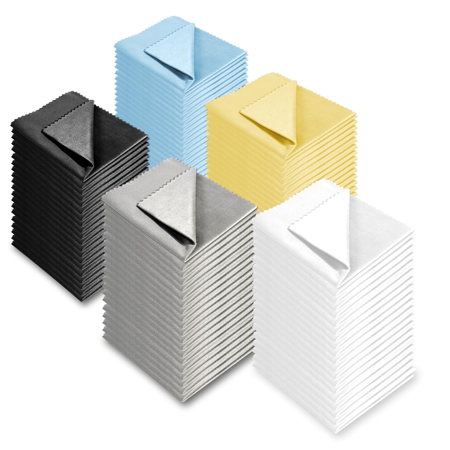 AAwipes Eyeglasses Cleaning Microfiber Cloths Bulk (5.5"x5.5", 5 Colors ...