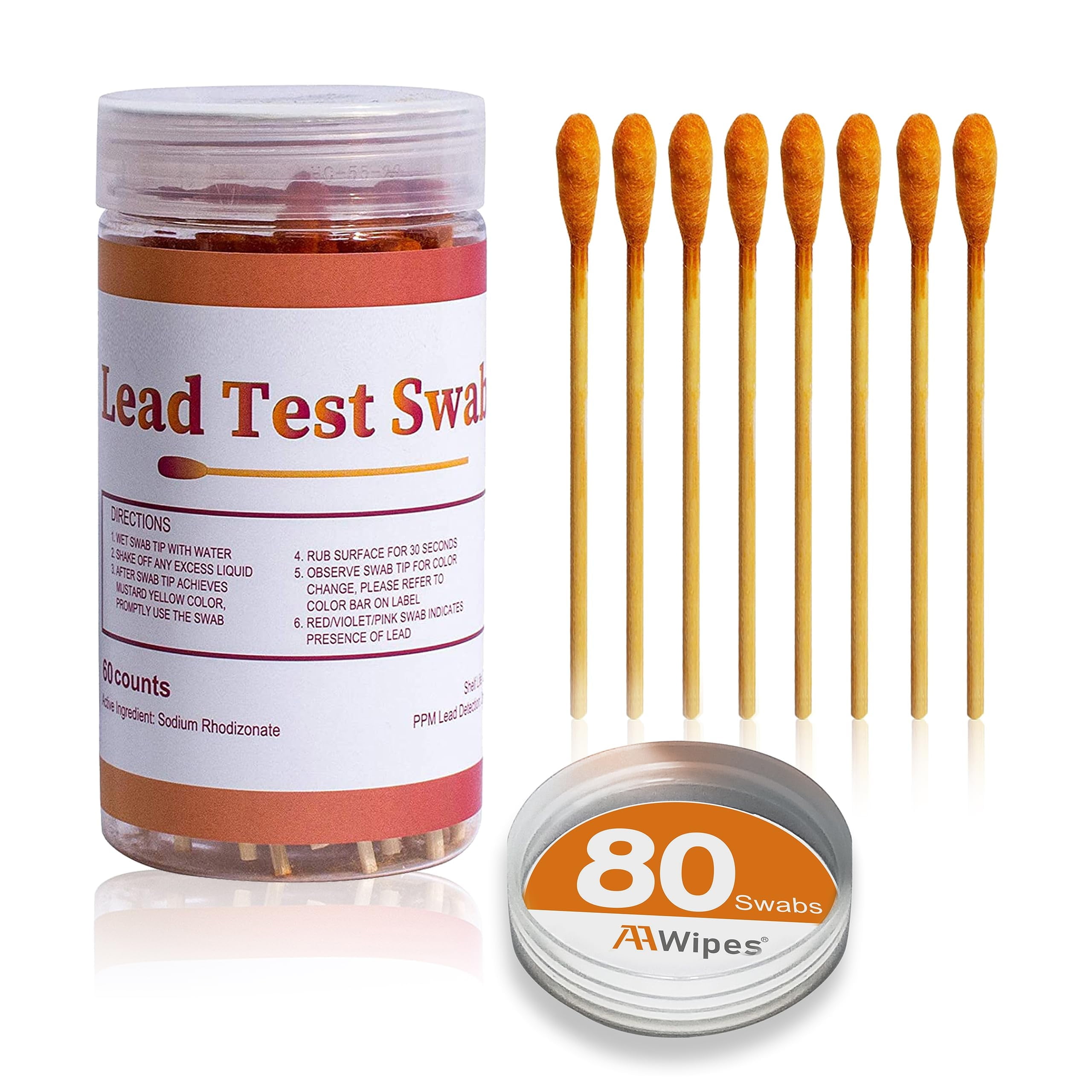 AAwipes Lead Test Swab Kit 30 Second Results Wet Swab Test, 80 Piece ...