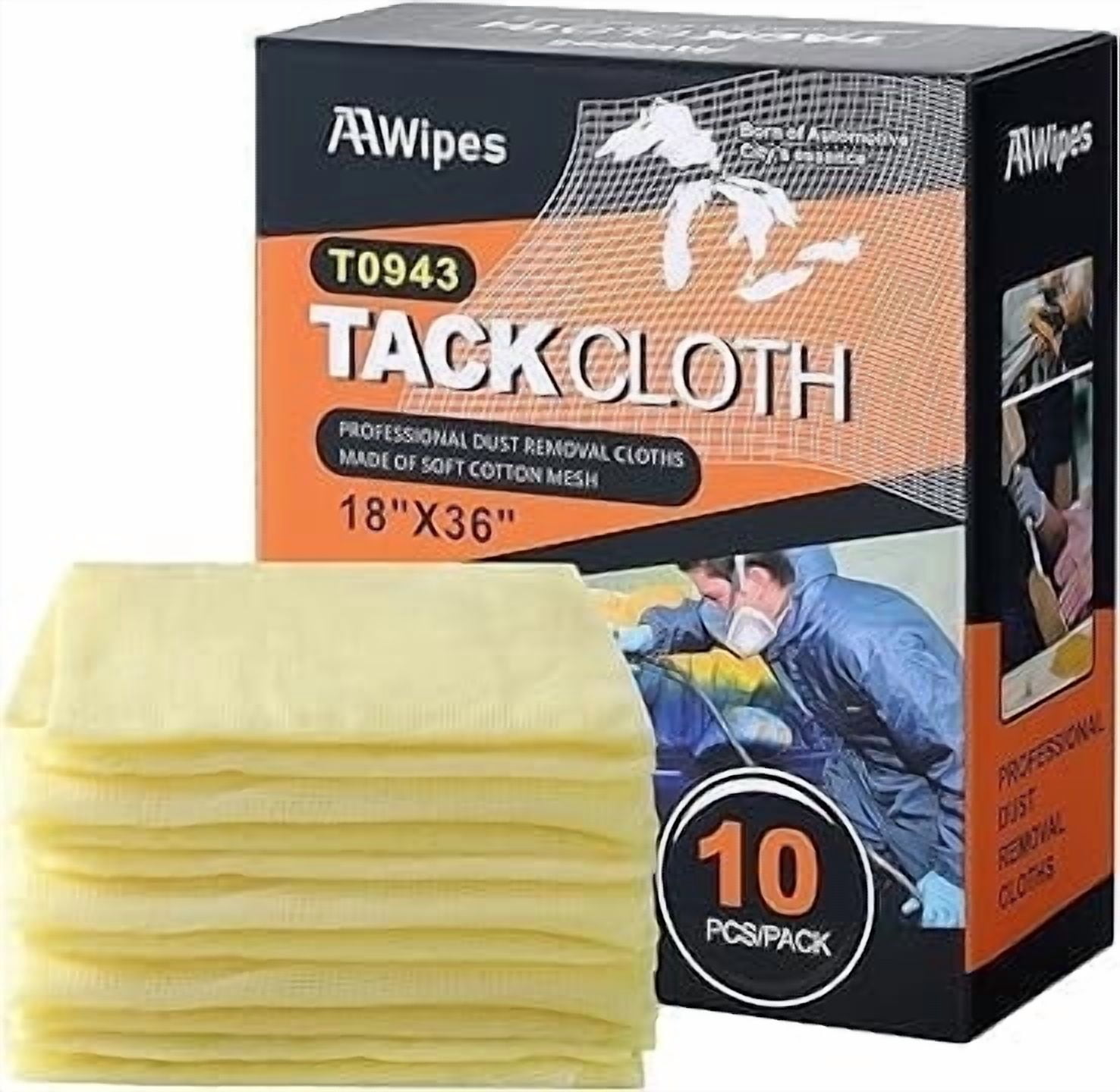 AAwipes Tack Cloth for Sandpaper Dust 10-Pack – 100% Cotton Dusting ...