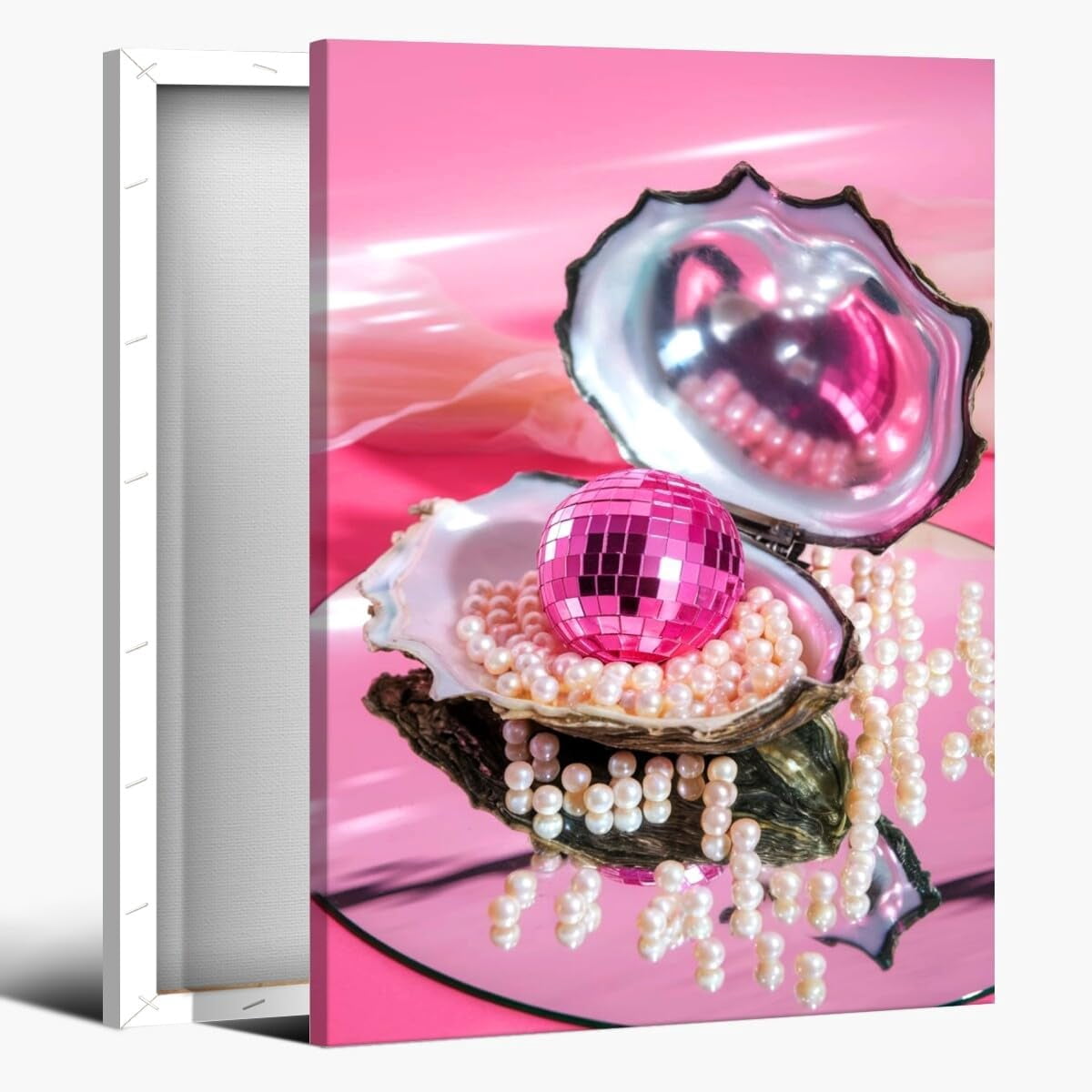 AAxxposter Disco Ball Seashell Trendy Pink Poster living room Painting ...