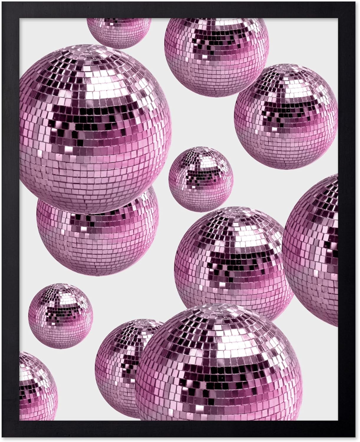 AAxxposter Disco Balls Poster - Retro Pink Disco Balls Print - Trendy ...
