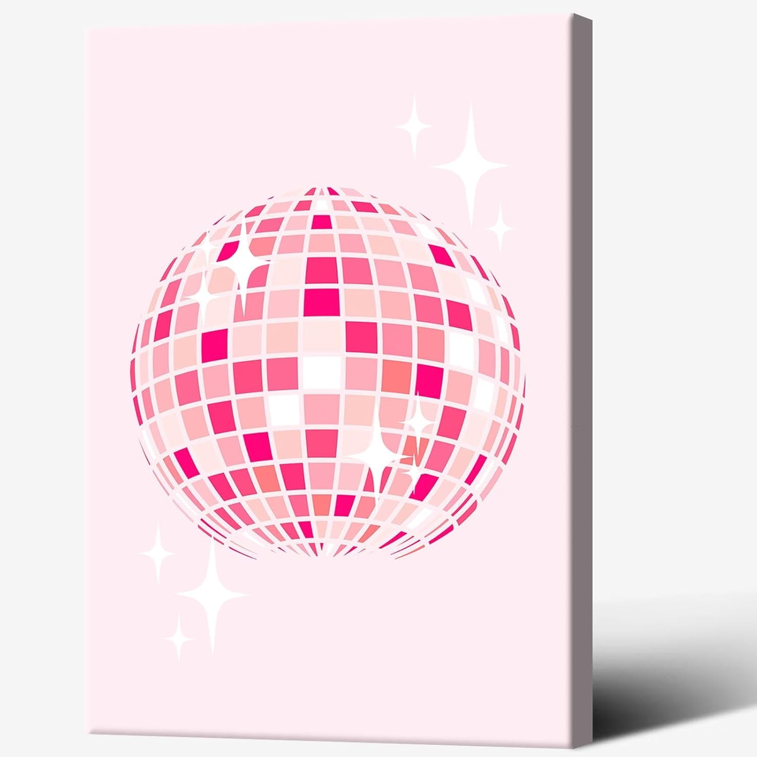 AAxxposter Trendy Preppy Mirrorball Posters Pink And White Wall Decor ...