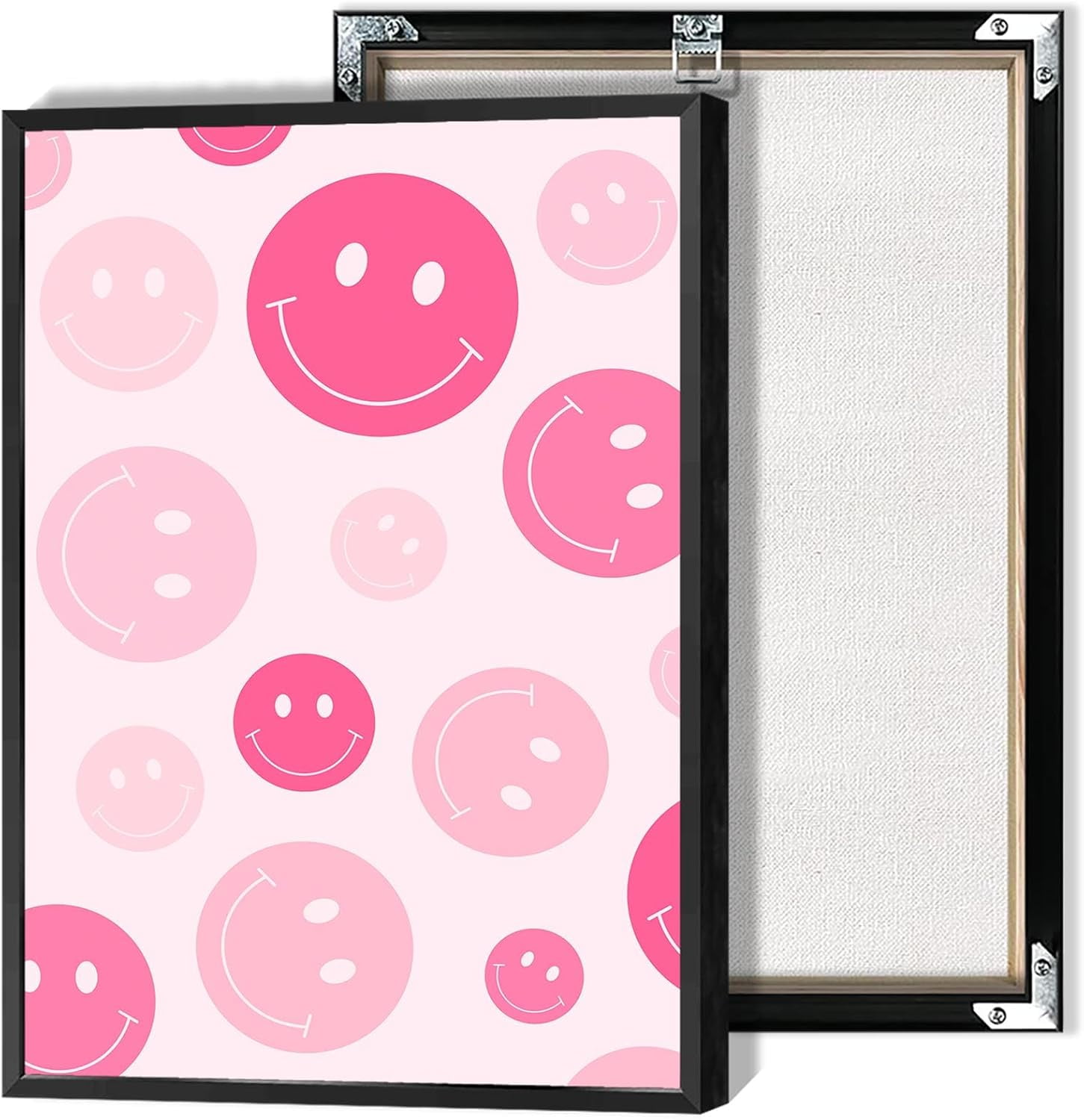 AXXPosters Trendy Preppy Smiley Face Posters Pink And White Wall Decor ...