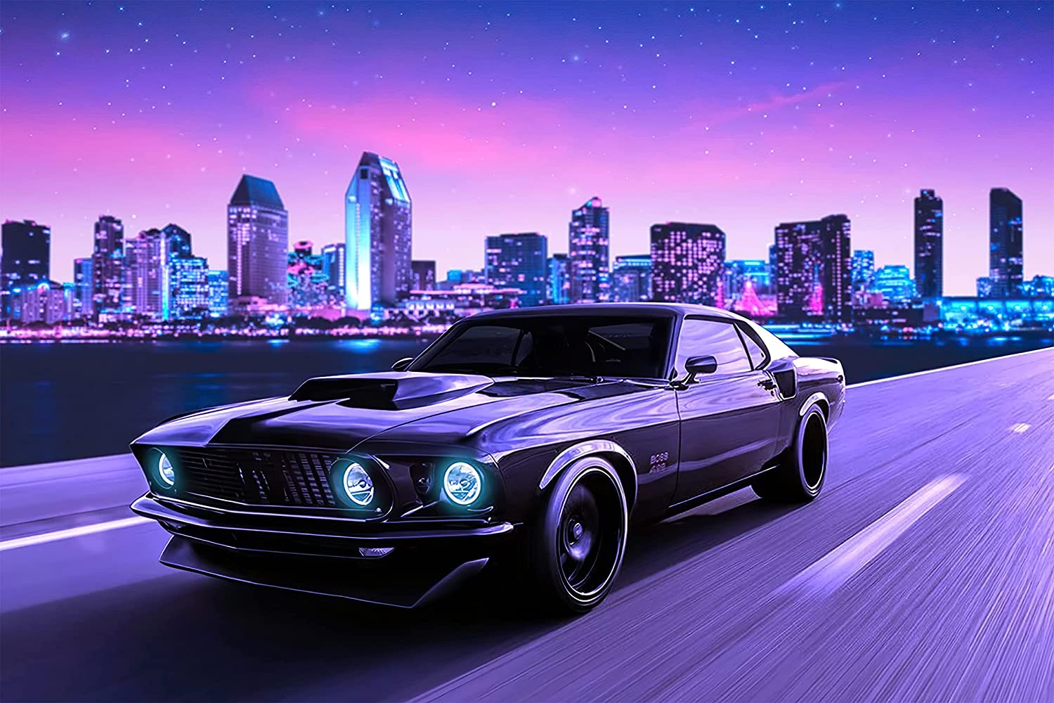 AAzaqTin-AFLE Purple Car Poster,Jdm Poster,Cool Poster Canvas Wall Art ...