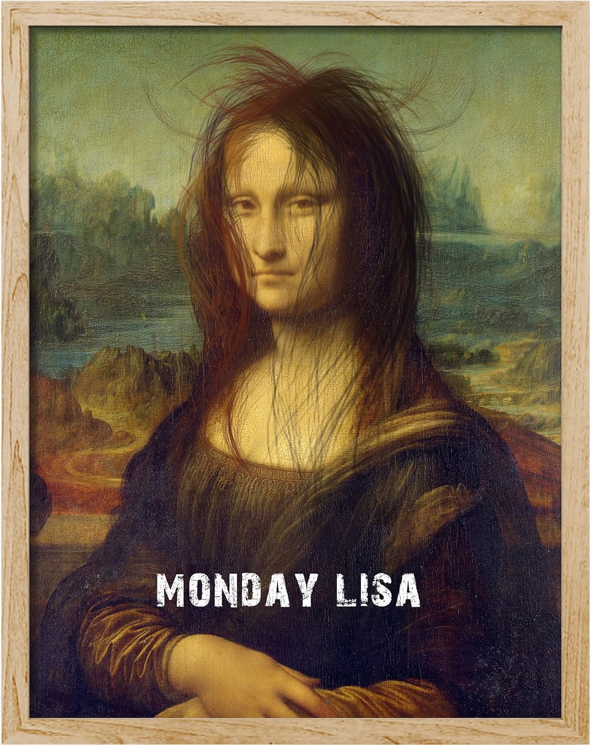 AAzaqTin-Adhesive Canvas Poster, Art Spoof, Mona Lisa Famous Painting ...