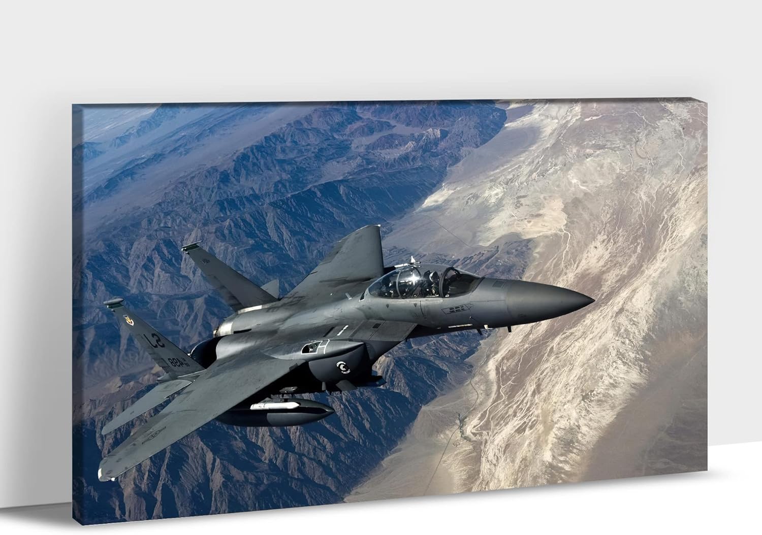AAzaqTin-Airplane Canvas Wall Art Artwork, Modern F-15 Aircraft Picture ...