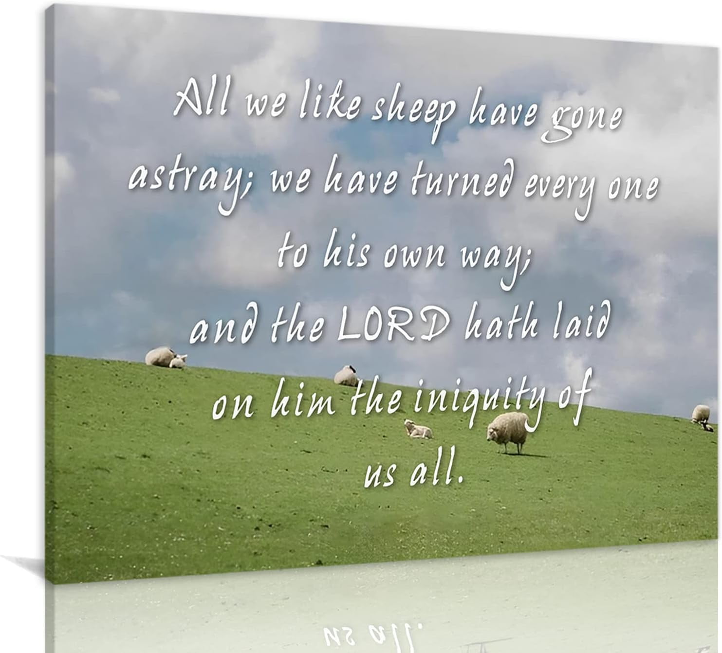 AAzaqTin-All We Like Sheep Have Gone Astray Quote Canvas Painting Modern Abstract Wall Art Sheep ...