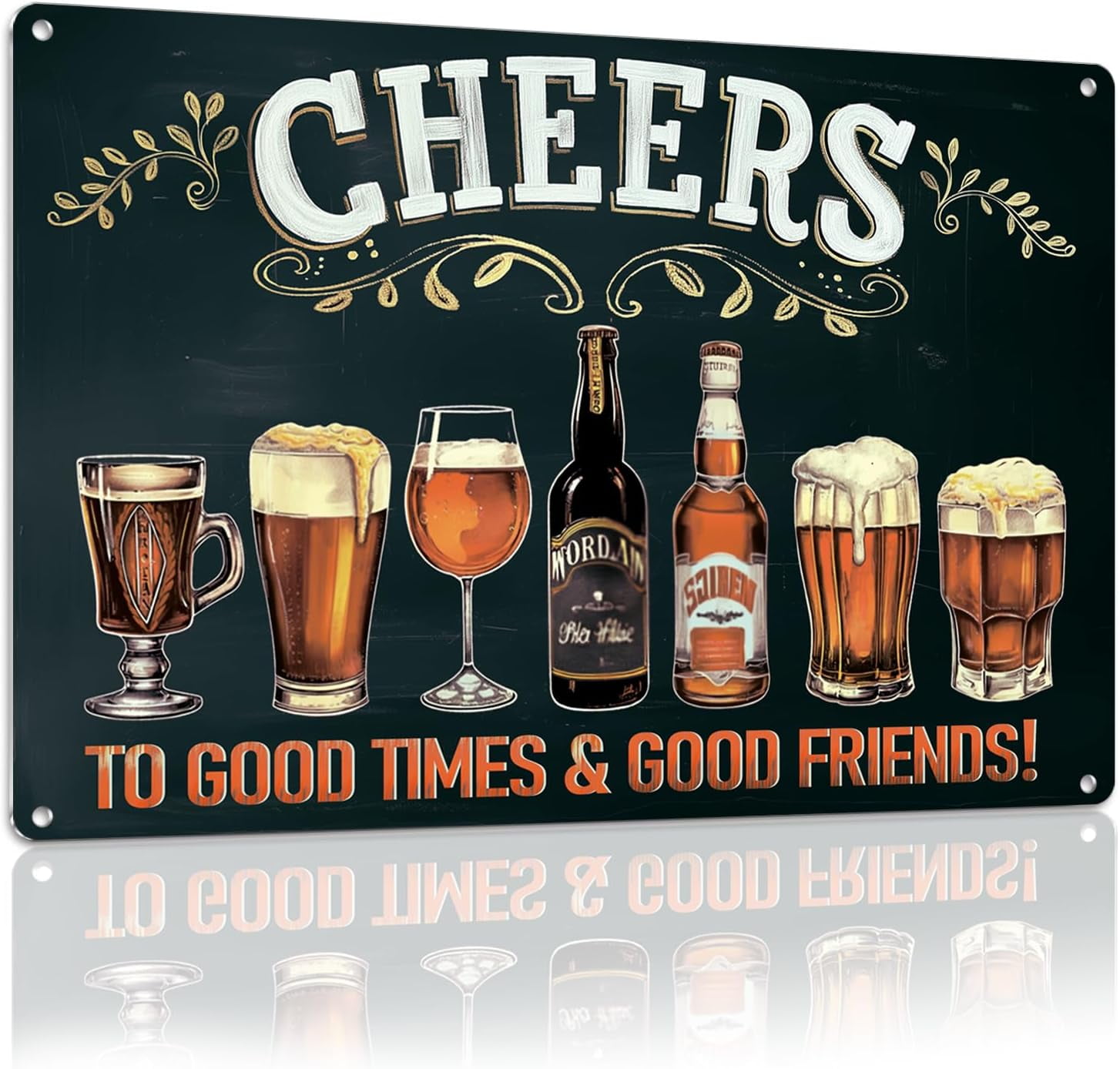 AAzaqTin Bar Signs - 12 × 8 Inch Tin Signage with "CHEERS - TO GOOD ...