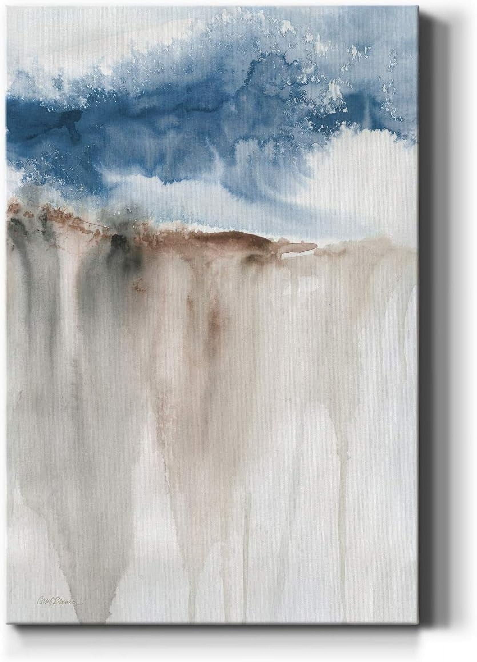 AAzaqTin-Canvas Nature Wall Art Modern Paintings Decorations Rough Blue ...
