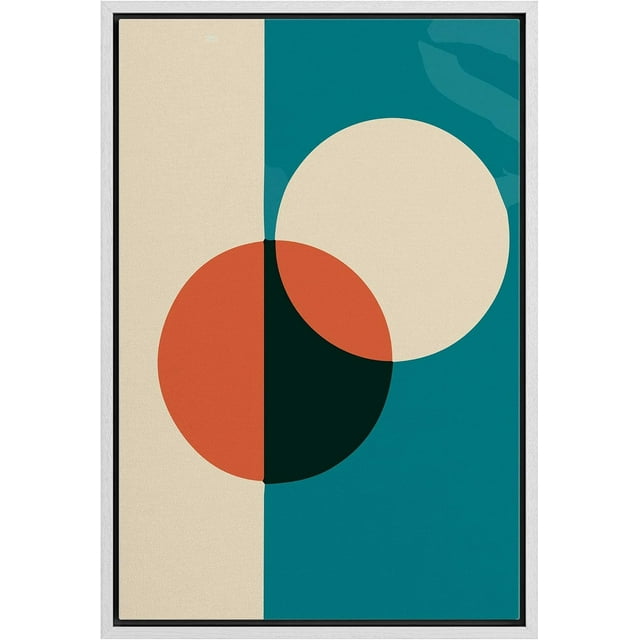 AAzaqTin- Canvas Print Wall Art Intersecting Circles with Blue Color ...