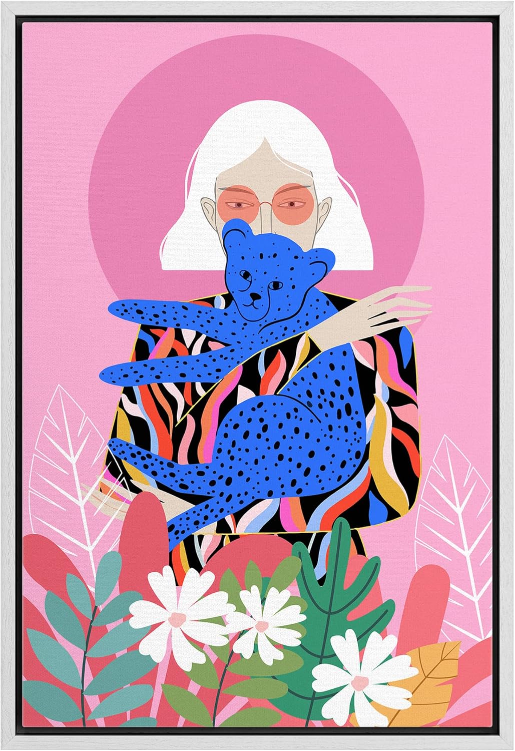 AAzaqTin- Canvas Print Wall Art Preppy Room Decor Baby Jungle Flower ...