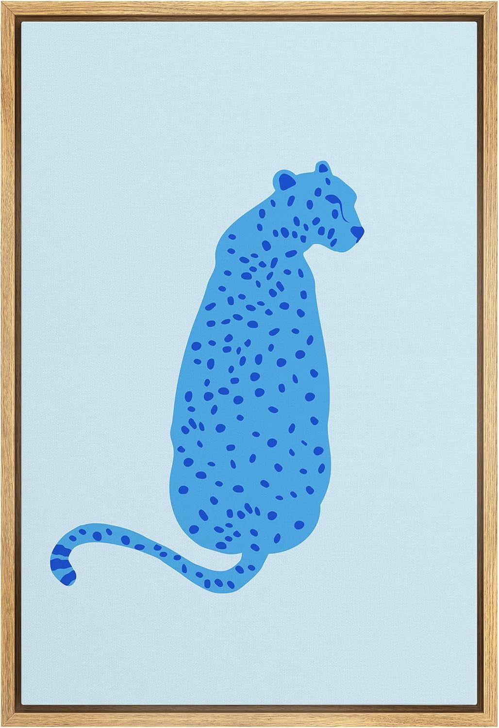AAzaqTin- Canvas Print Wall Art Preppy Room Decor Pastel Blue Cheetah ...