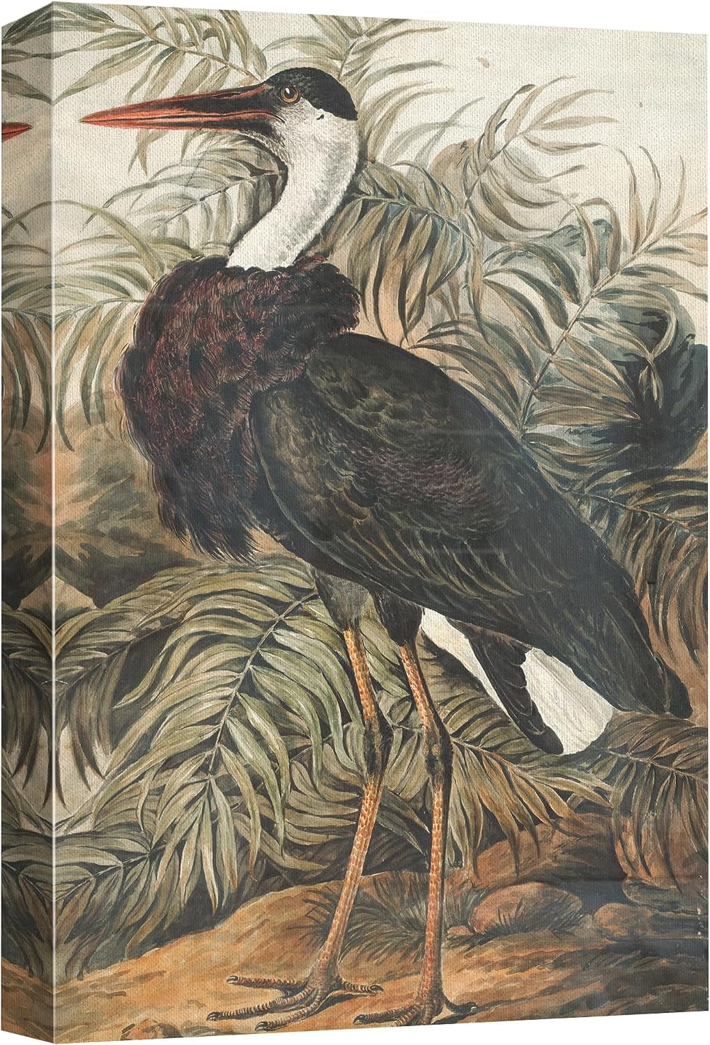 AAzaqTin-Canvas Print Wall Art Watercolor Pastel Blue Heron Bird Side ...