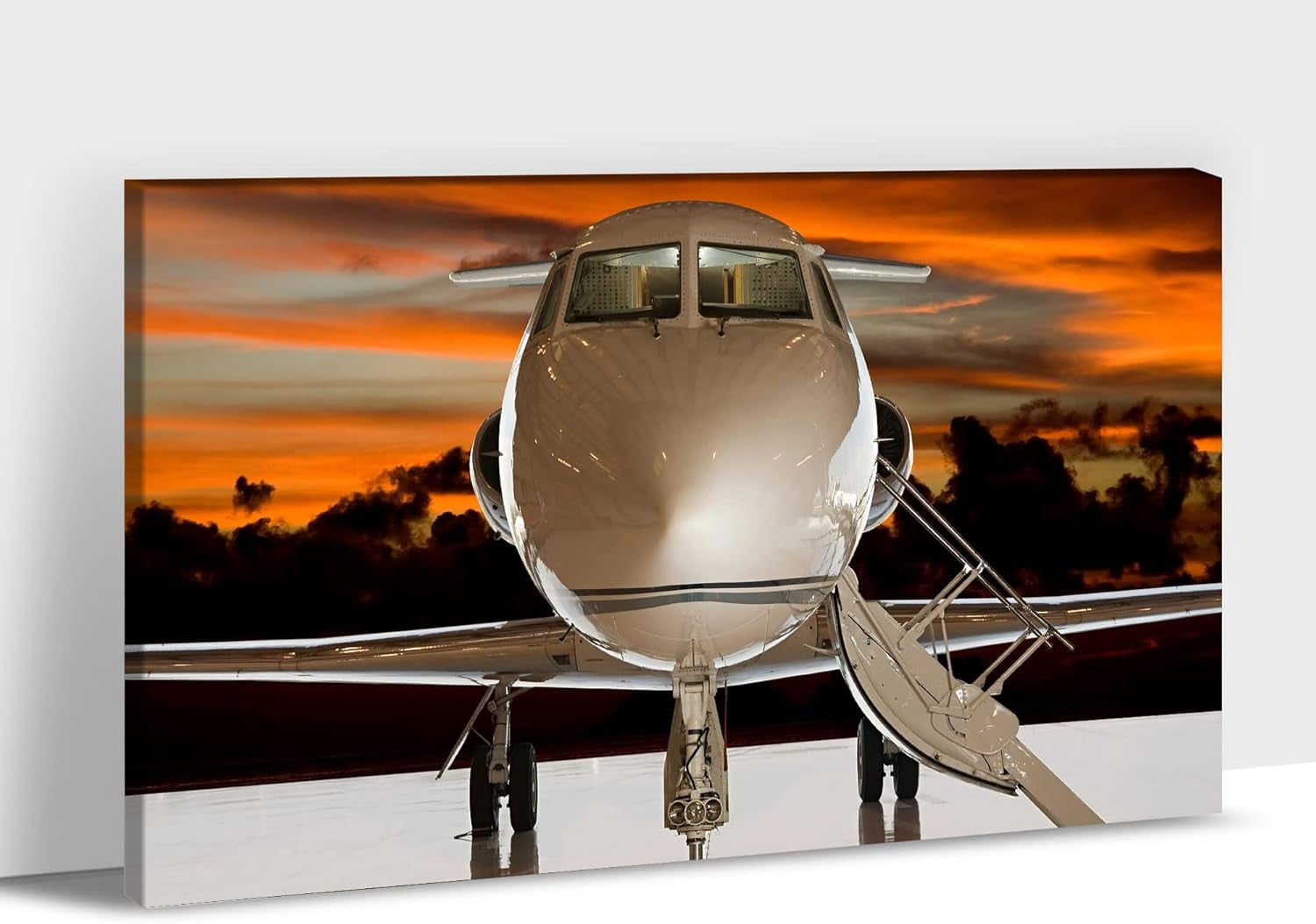 AAzaqTin-Canvas Wall Art Artwork, Modern Private Jet Aircraft Picture ...