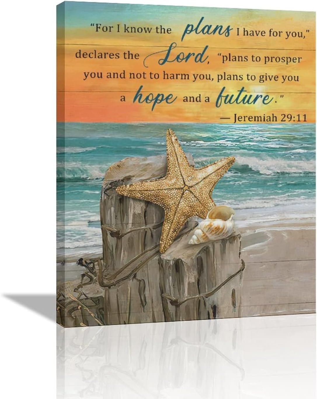 AAzaqTin- Christian Jeremiah Bathroom Wall Art Coastal Ocean Religious ...