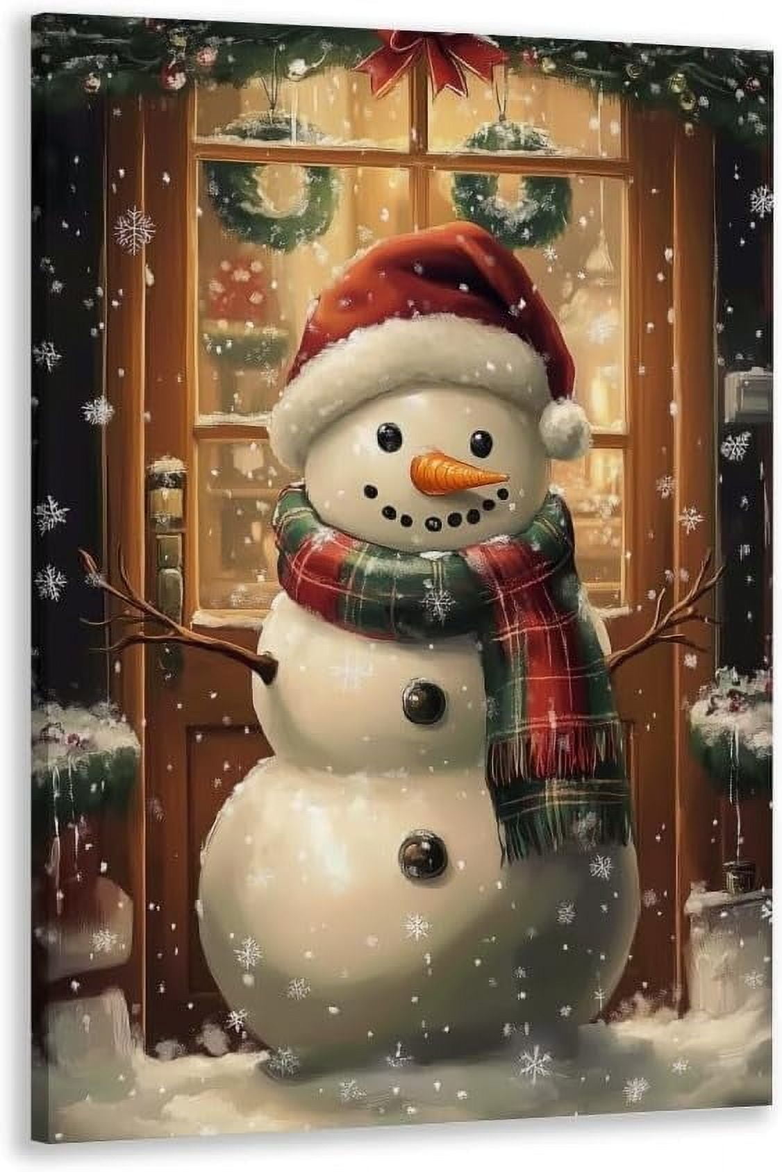 AAzaqTin-Christmas Snowman Pictures Wall Art,Christmas Decorations ...