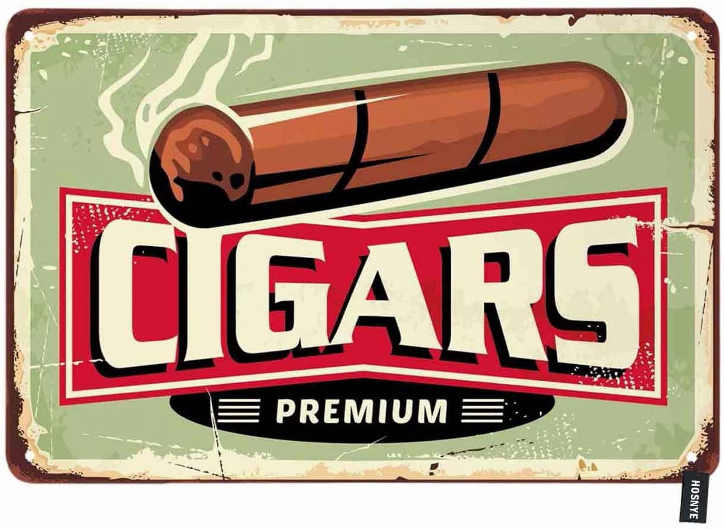 AAzaqTin Cigars Store Tin Sign Cuban Cigar on Old Design Template ...