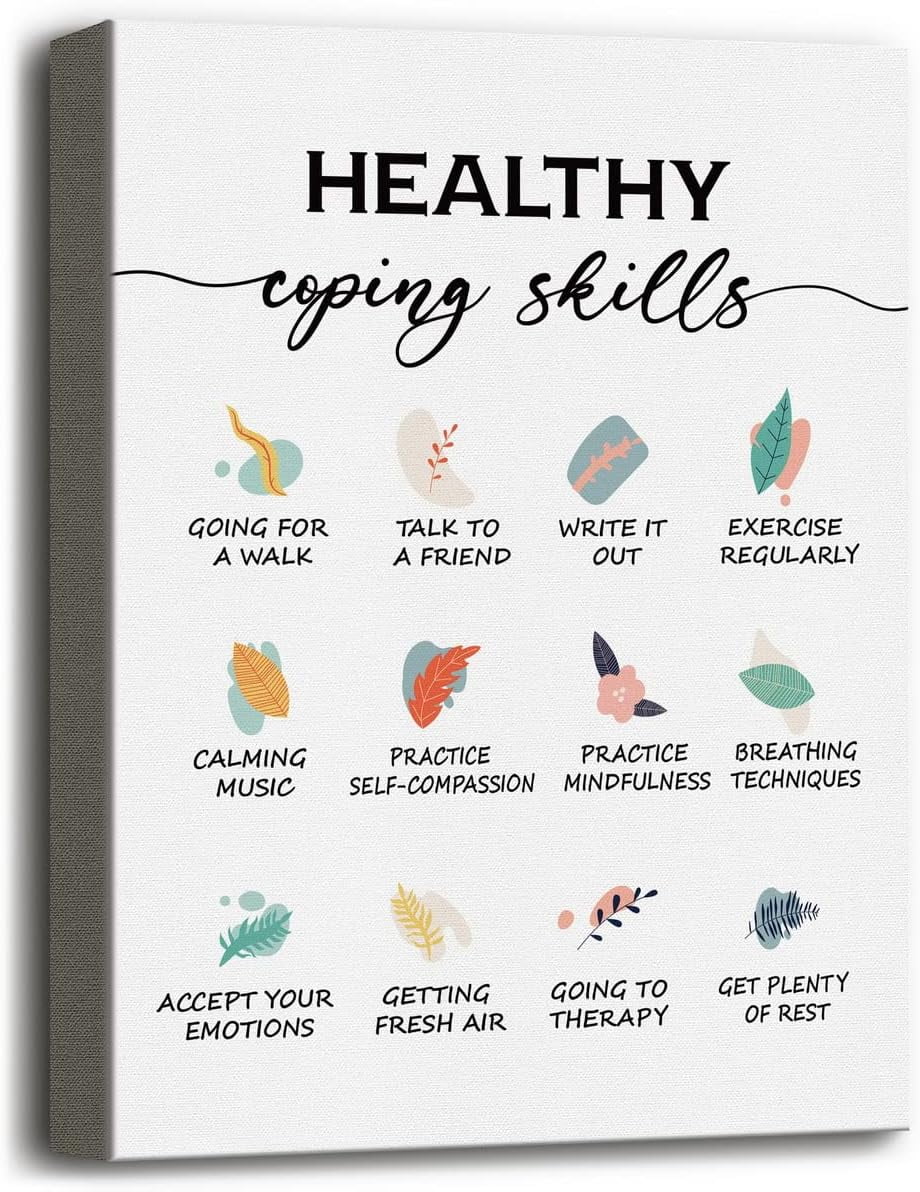 AAzaqTin-Coping Skills Canvas Wall Art Decor, School Psychologist ...