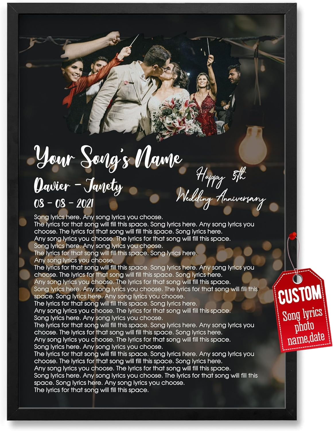 AAzaqTin-Customized Song Lyrics Poster Couple Gifts For Him And Her ...