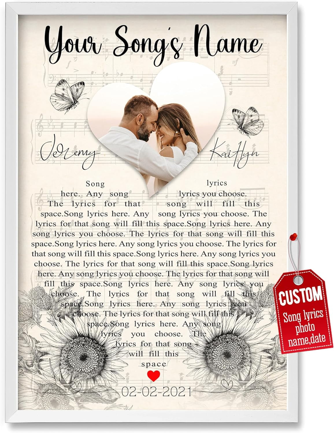AAzaqTin-Customized Song Lyrics Poster Gifts For Boyfriend Personalized ...