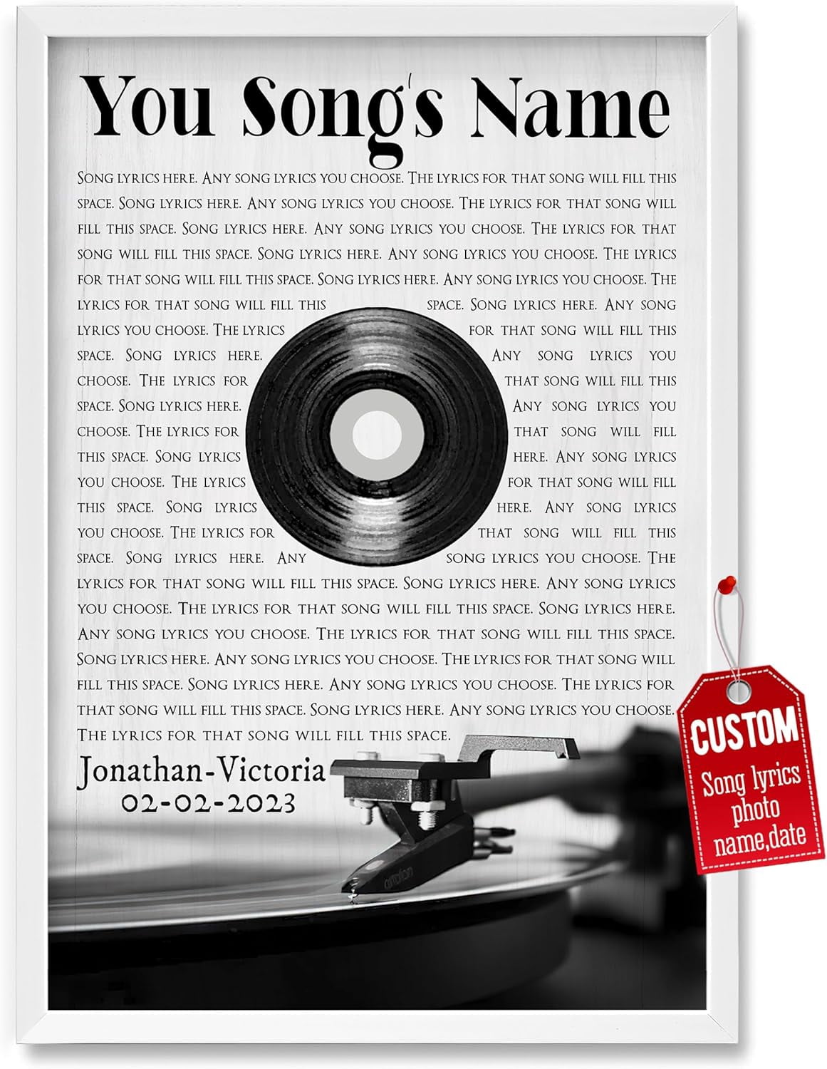 AAzaqTin-Customized Song Lyrics Poster Gifts For Wife Wedding Song ...