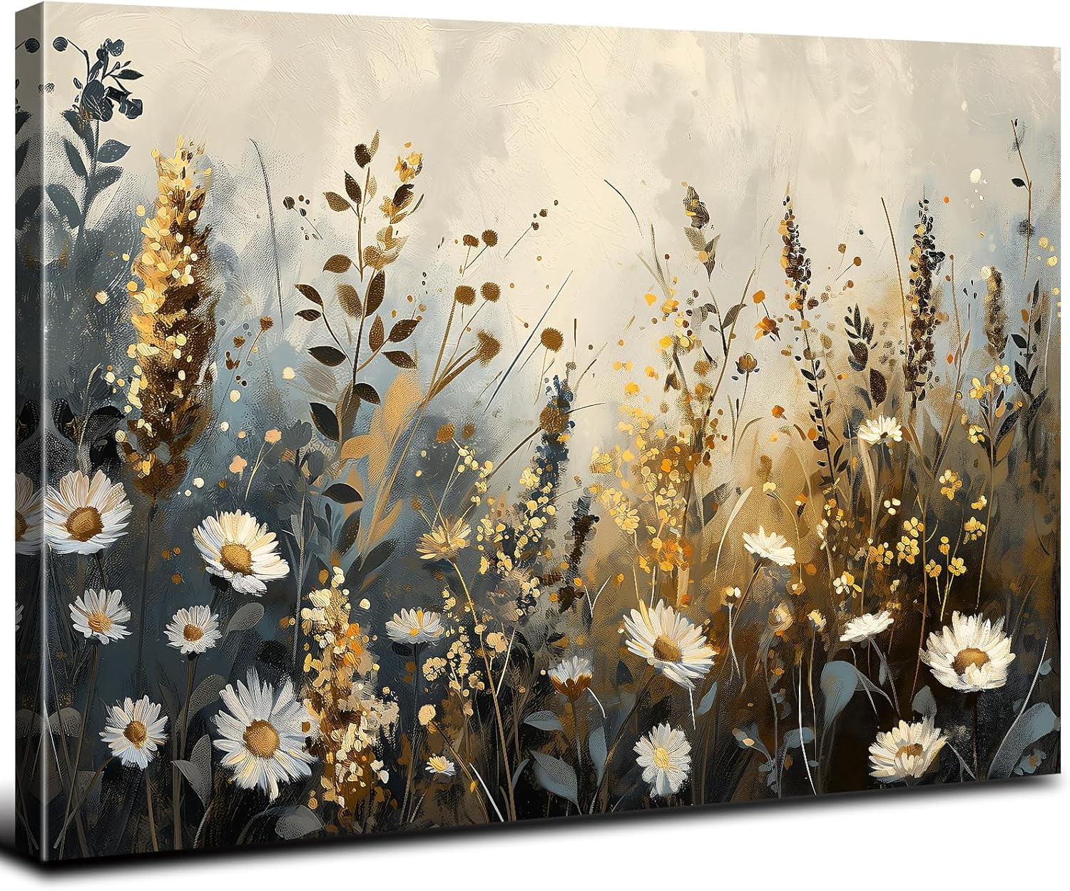 AAzaqTin-Extra Large Floral Canvas Wall Art for Living Room Rustic ...