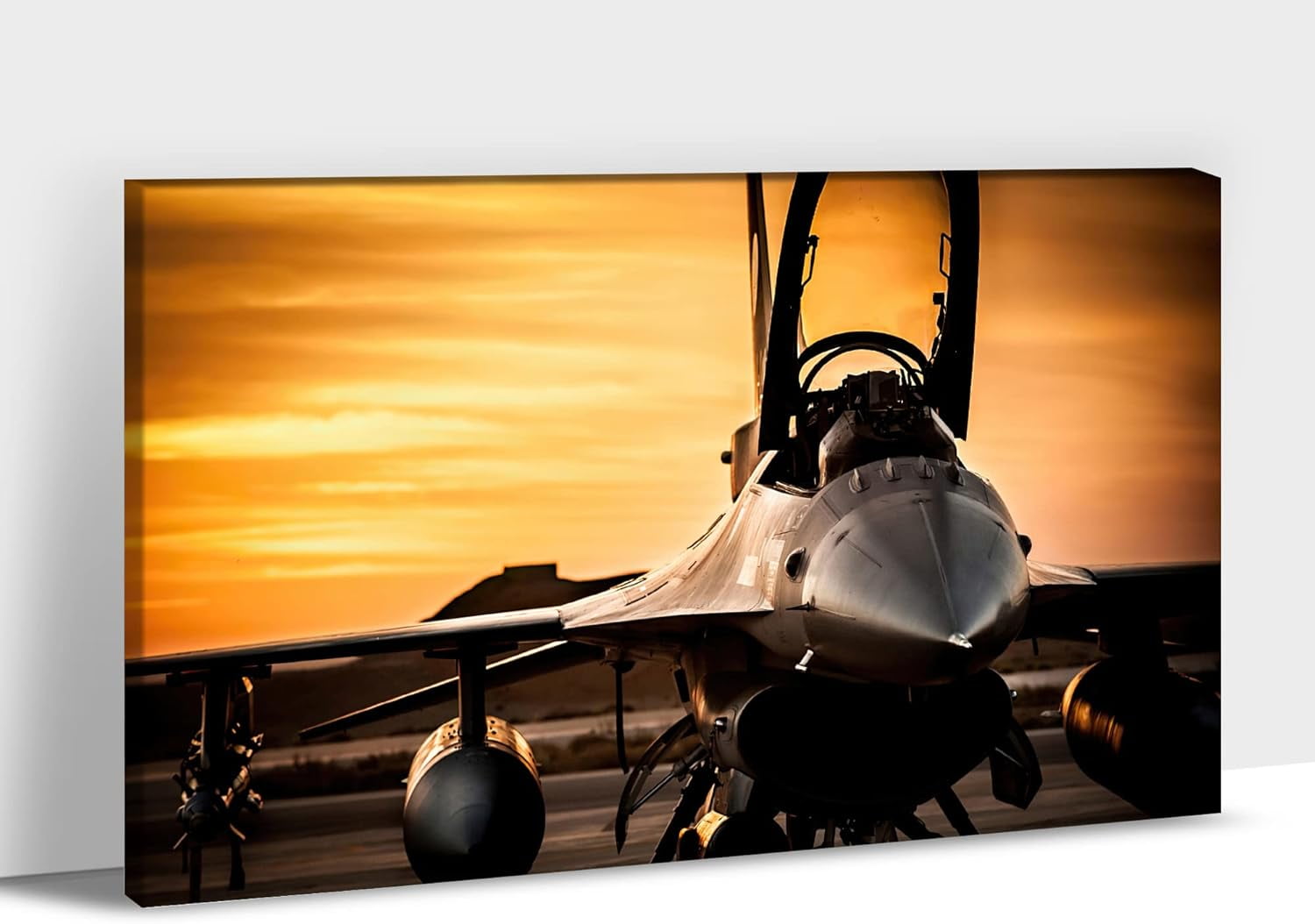 AAzaqTin-Fighter Jet Poster Wall Art, Modern F-16 Airplane Canvas ...