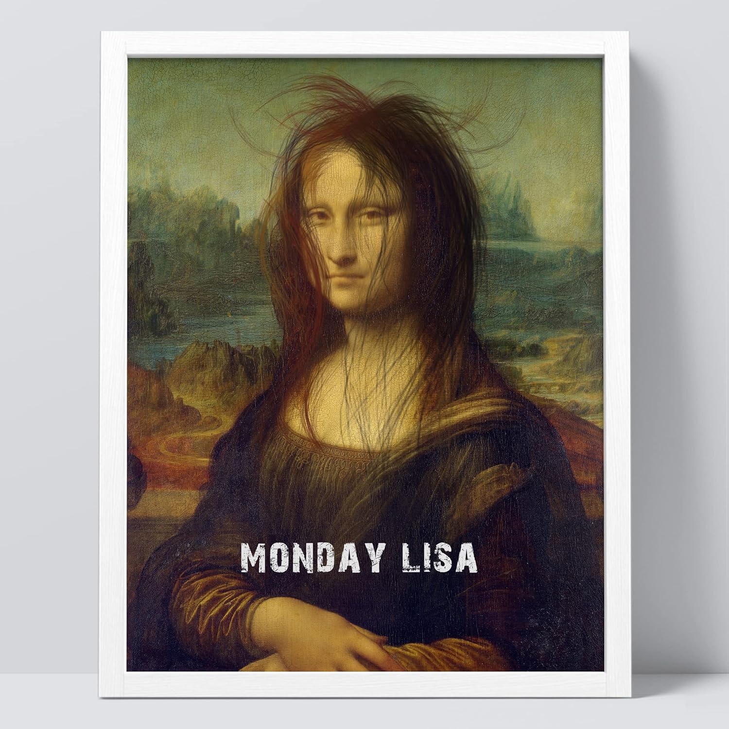 AAzaqTin-Framed Mona Lisa Famous Painting, Funny Joke, Da Vinci ...
