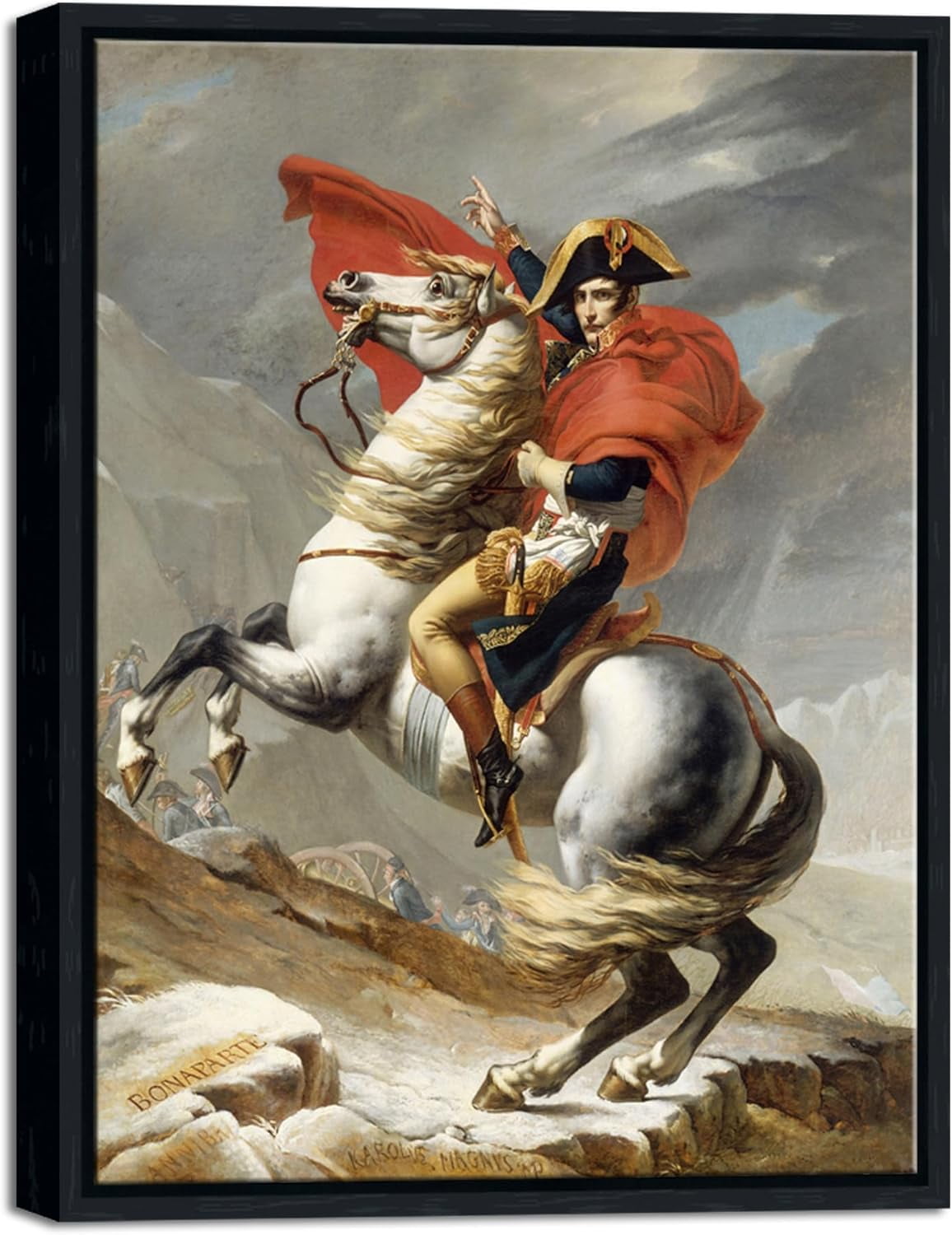 AAzaqTin-Framed Napoleon Crossing The Alps of Jacques-Louis David Oil ...