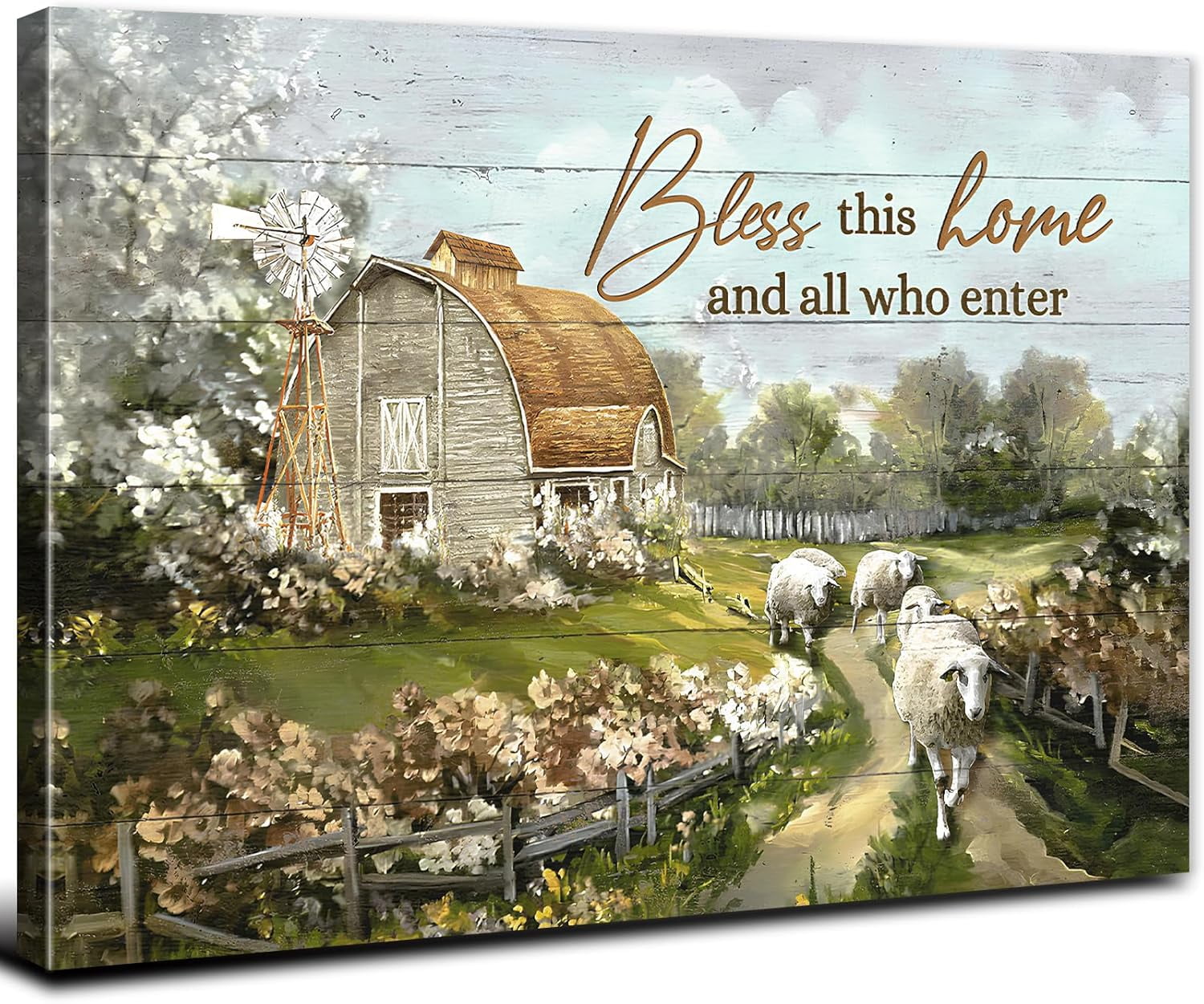 AAzaqTin-Giant Landscape Wall Art for Living Room Sheep Portrait Canvas ...