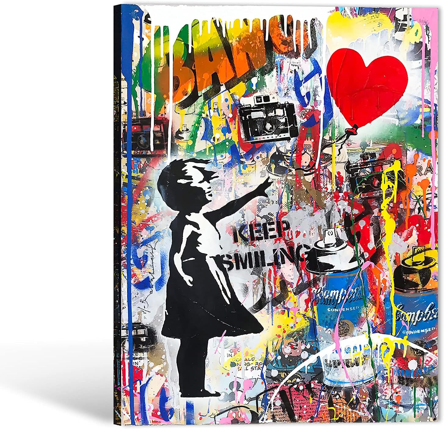 AAzaqTin-Graffiti Canvas Wall Art Graffiti Wall Art, Colorful Balloon ...