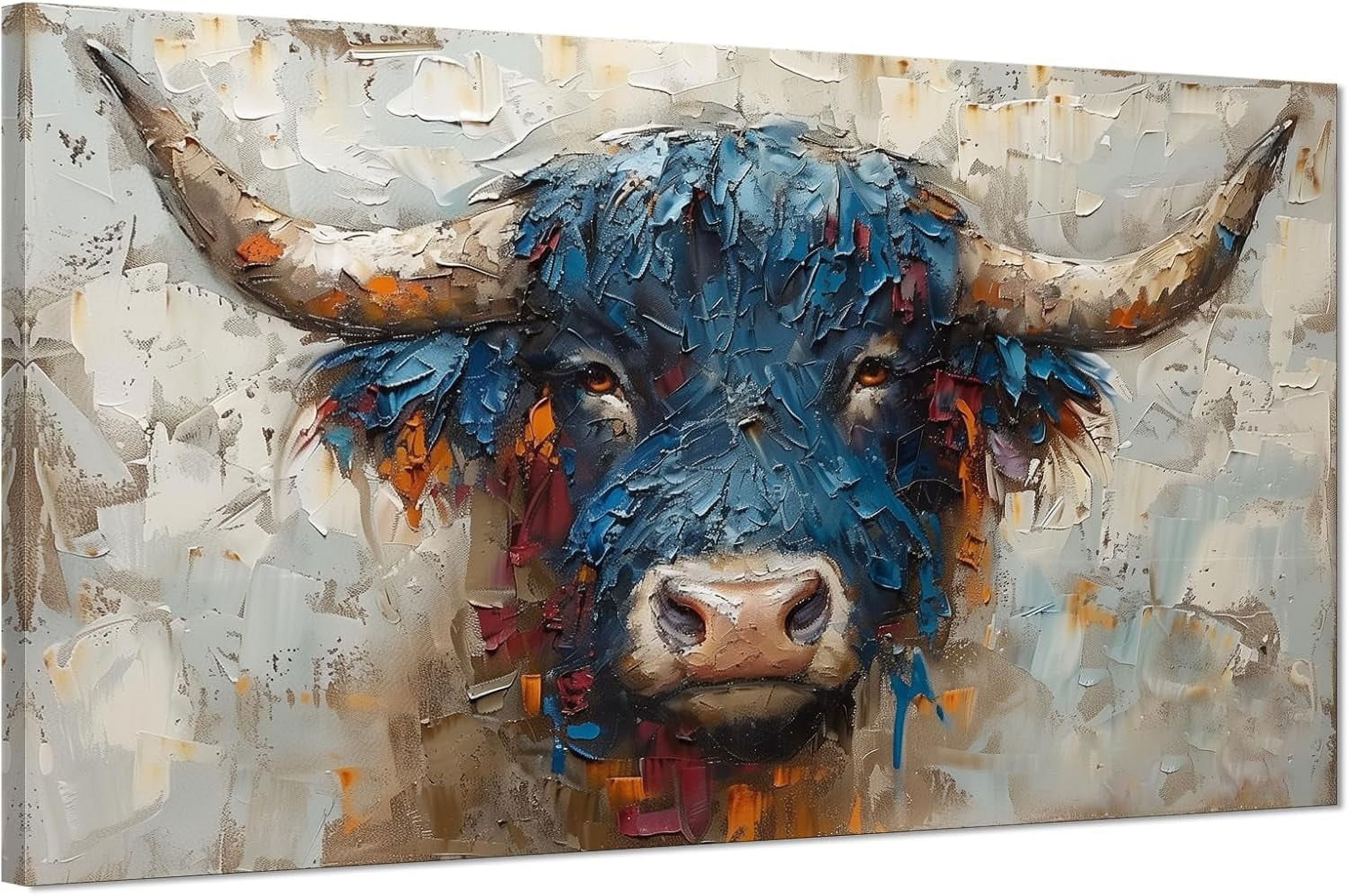 AAzaqTin-Highland Cow Bathroom Wall Art - Colorful Cow Wall Decor ...
